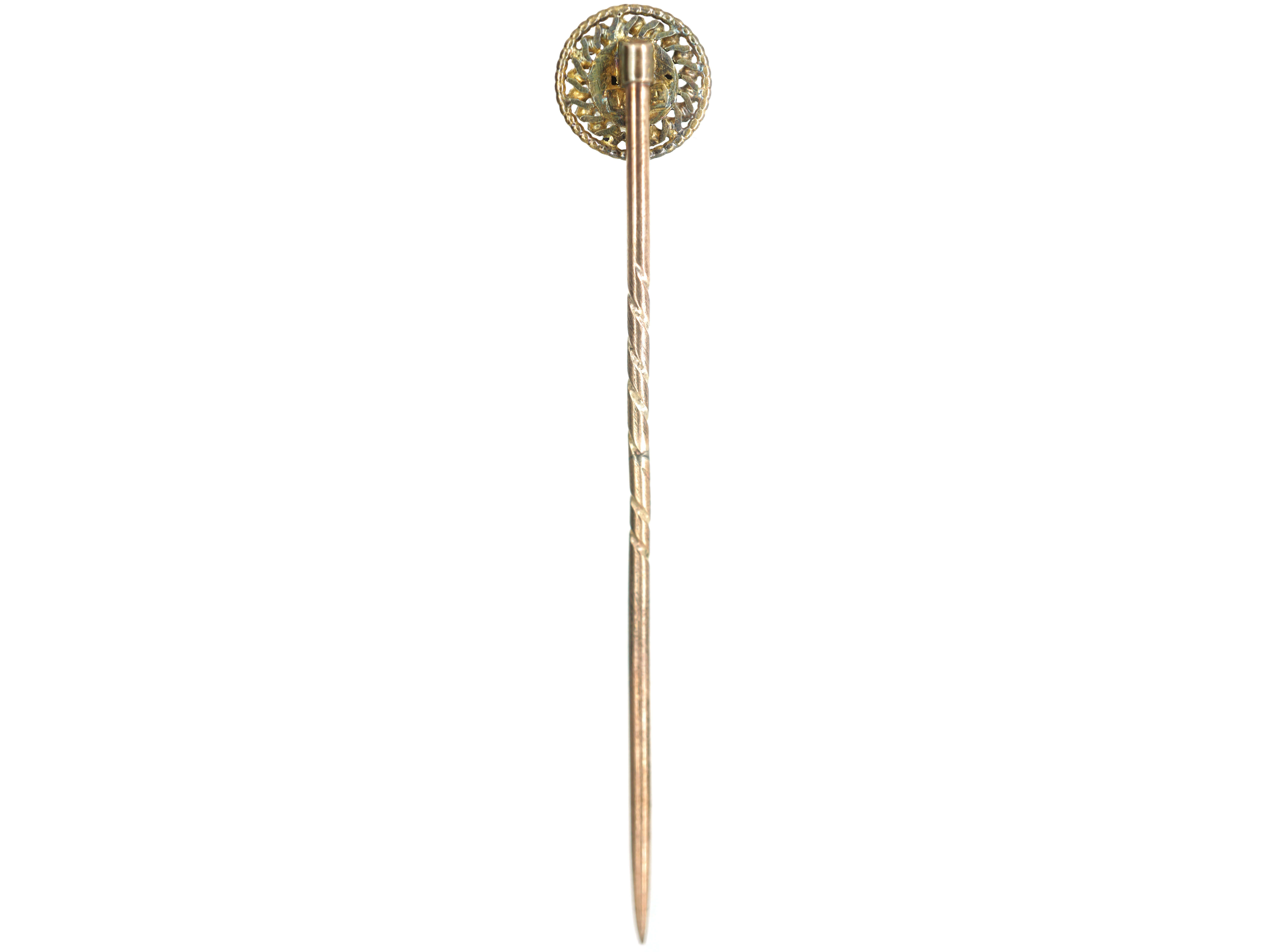 Victorian 15ct Gold Round Tie Pin set with a Rose Diamond (29/G) | The ...