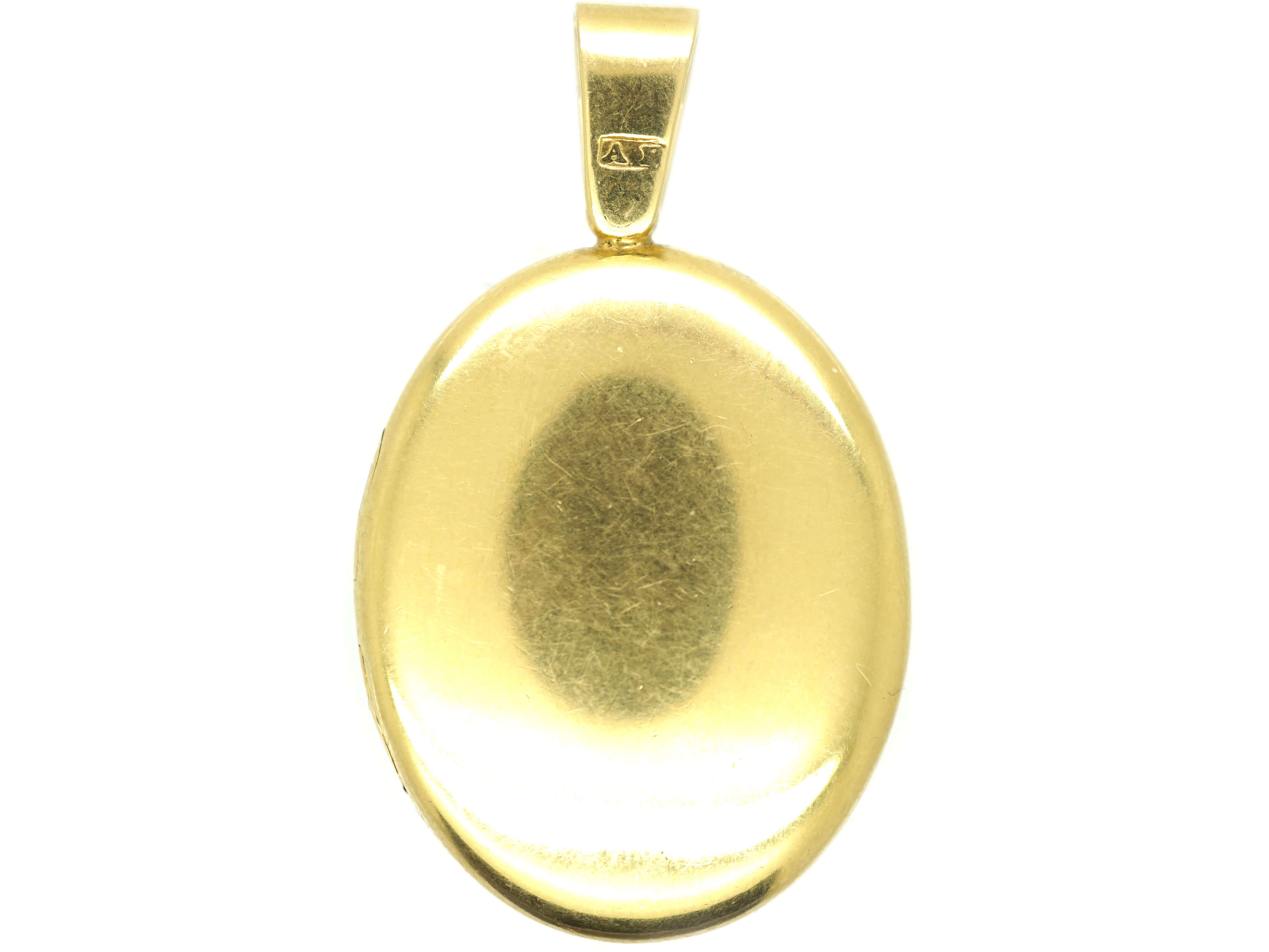 Victorian 18ct Gold Plain Oval Locket (184N) | The Antique Jewellery ...
