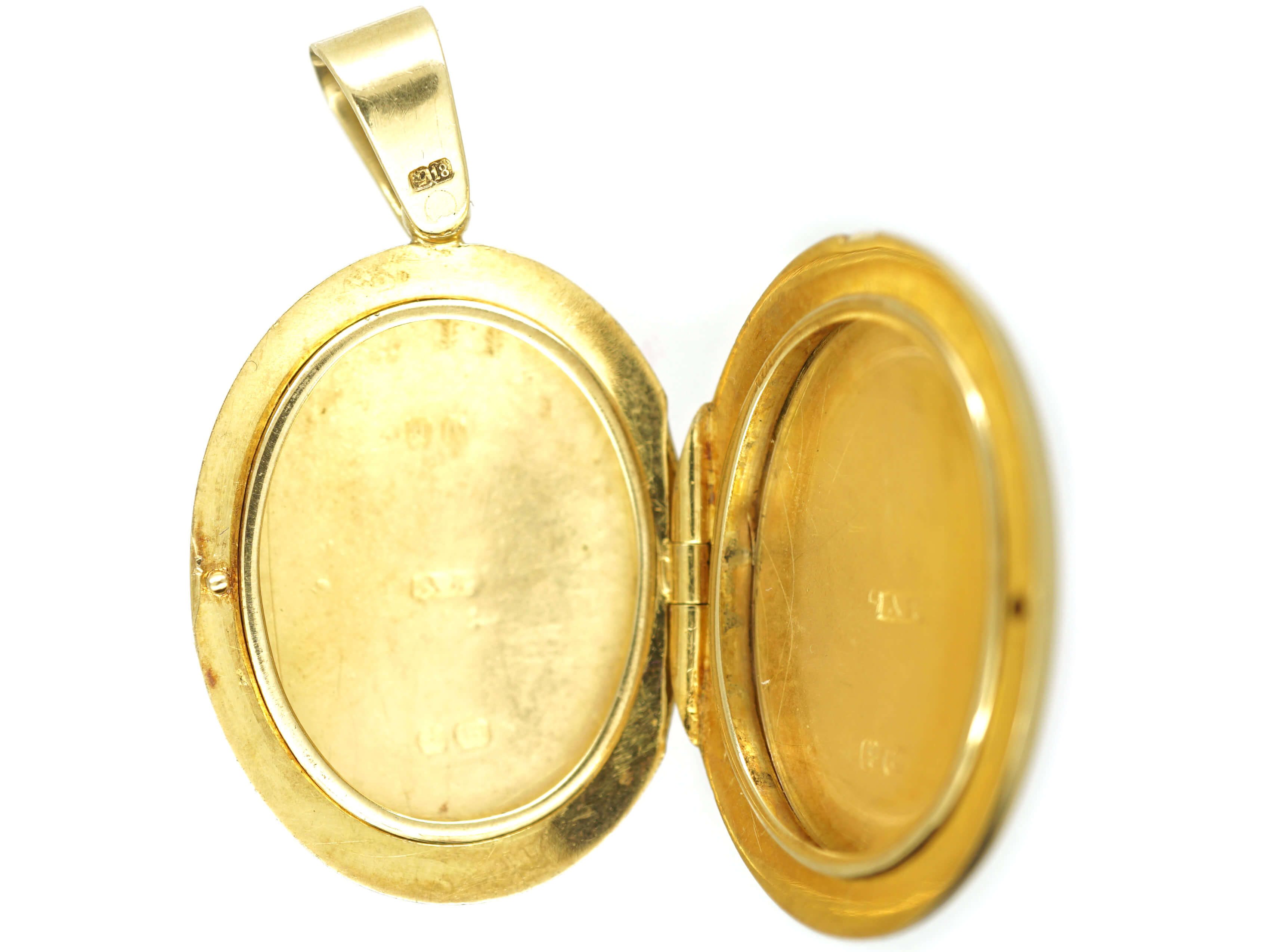 Victorian 18ct Gold Plain Oval Locket (184N) | The Antique Jewellery ...