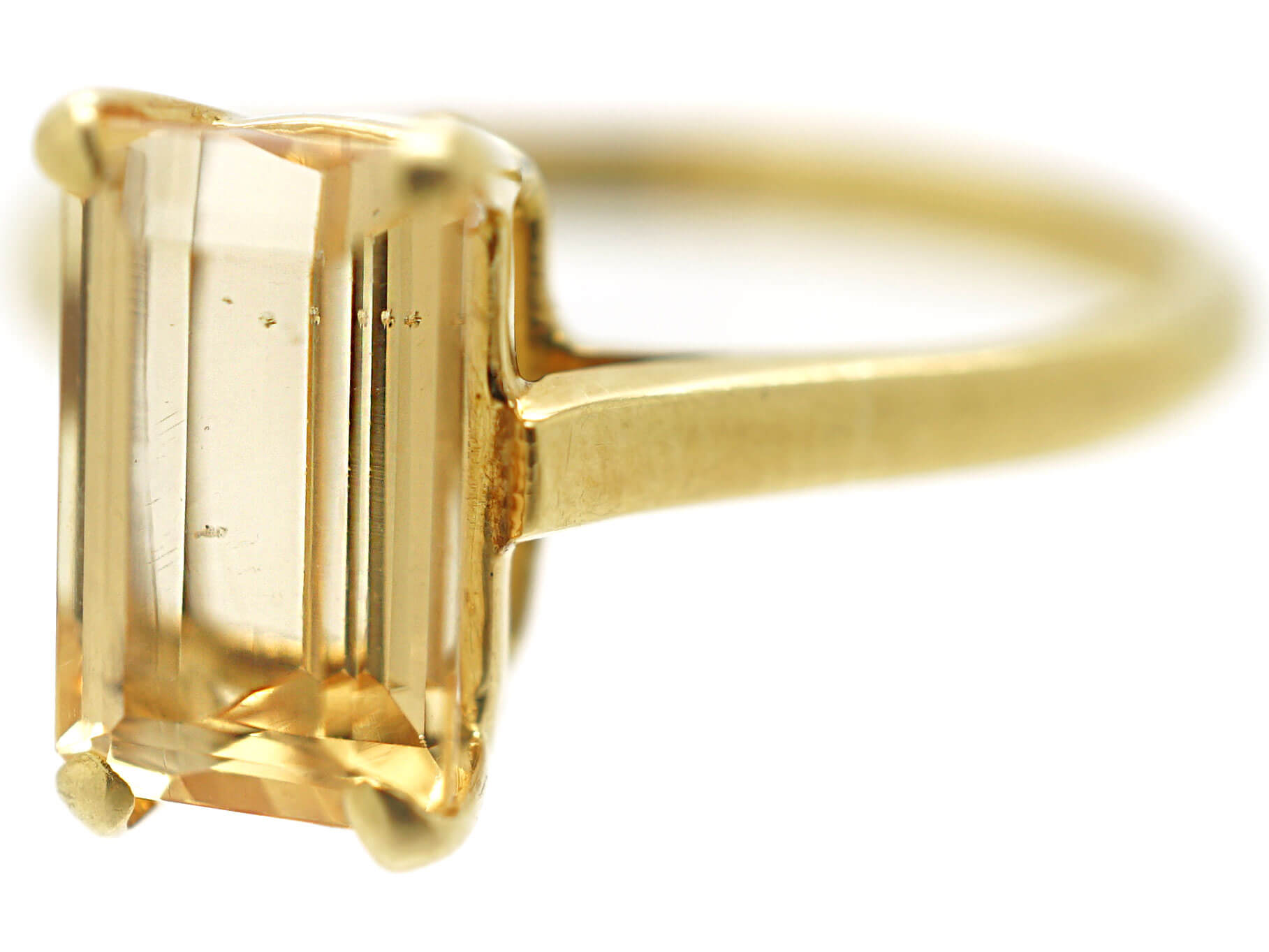 18ct Gold Rectangular Shaped Topaz Ring (336N) | The Antique Jewellery ...