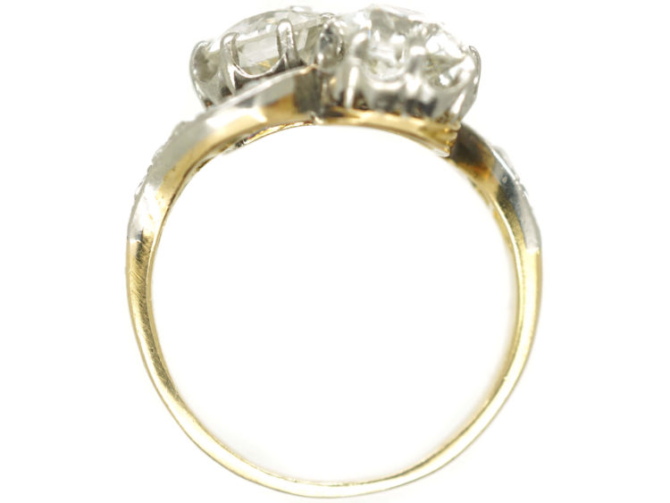 Edwardian 18ct Gold & Platinum, Two Stone Diamond Twist Ring - The ... Edwardian 18ct Gold & Platinum, Two Stone Diamond Twist Ring - The ...