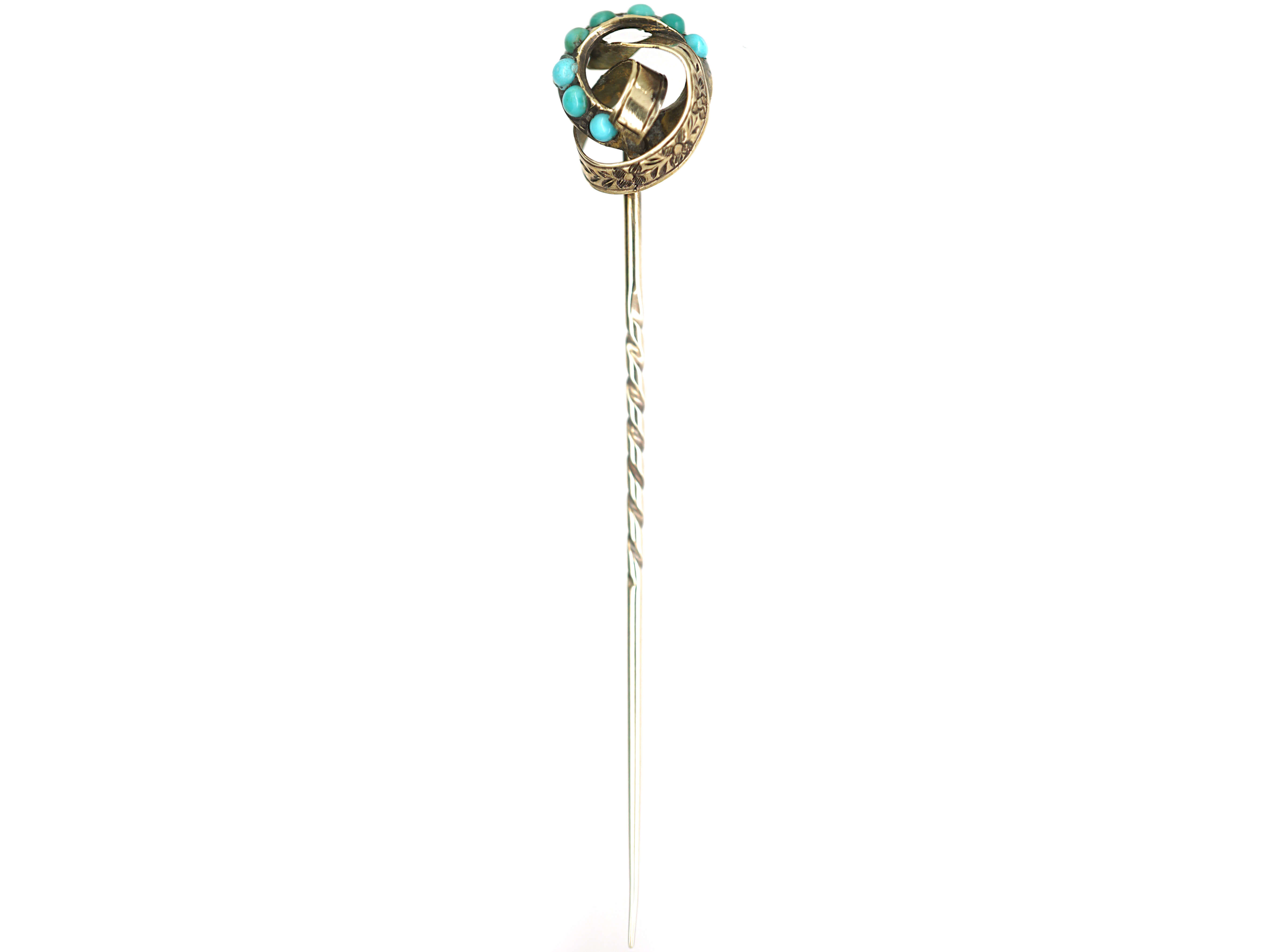 Victorian 9ct Gold & Turquoise Swirl Design Tie Pin (33/G) | The ...