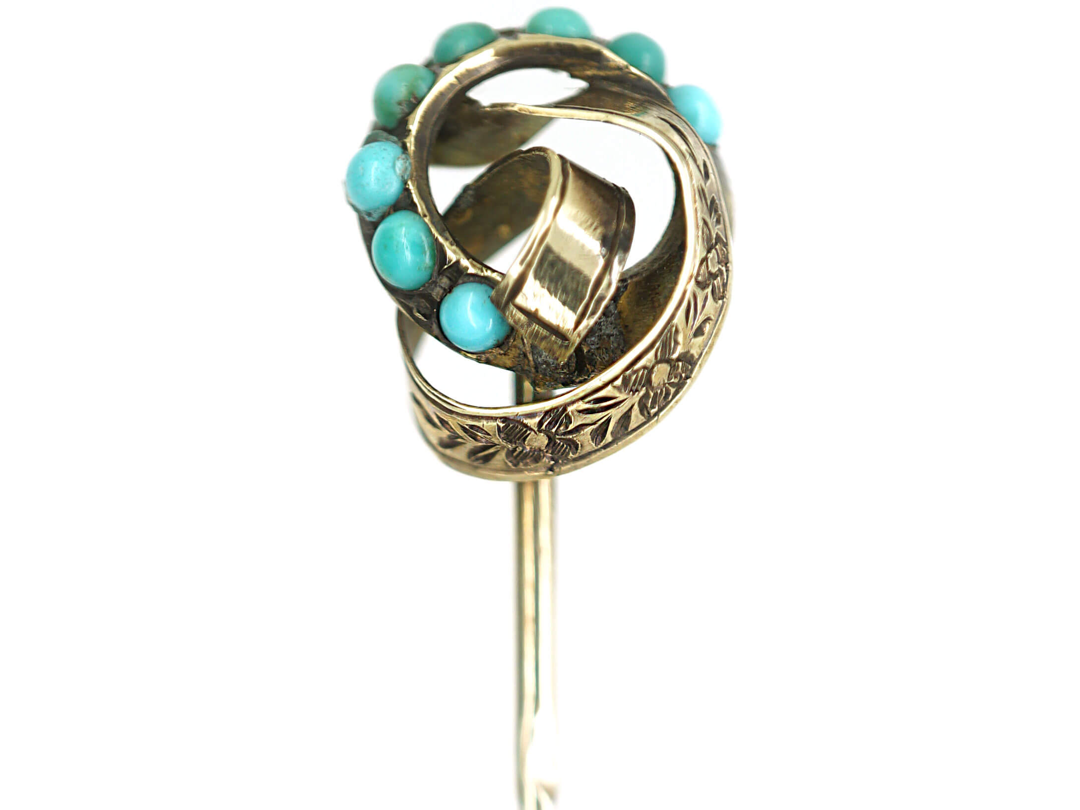 Victorian 9ct Gold & Turquoise Swirl Design Tie Pin (33/G) | The ...