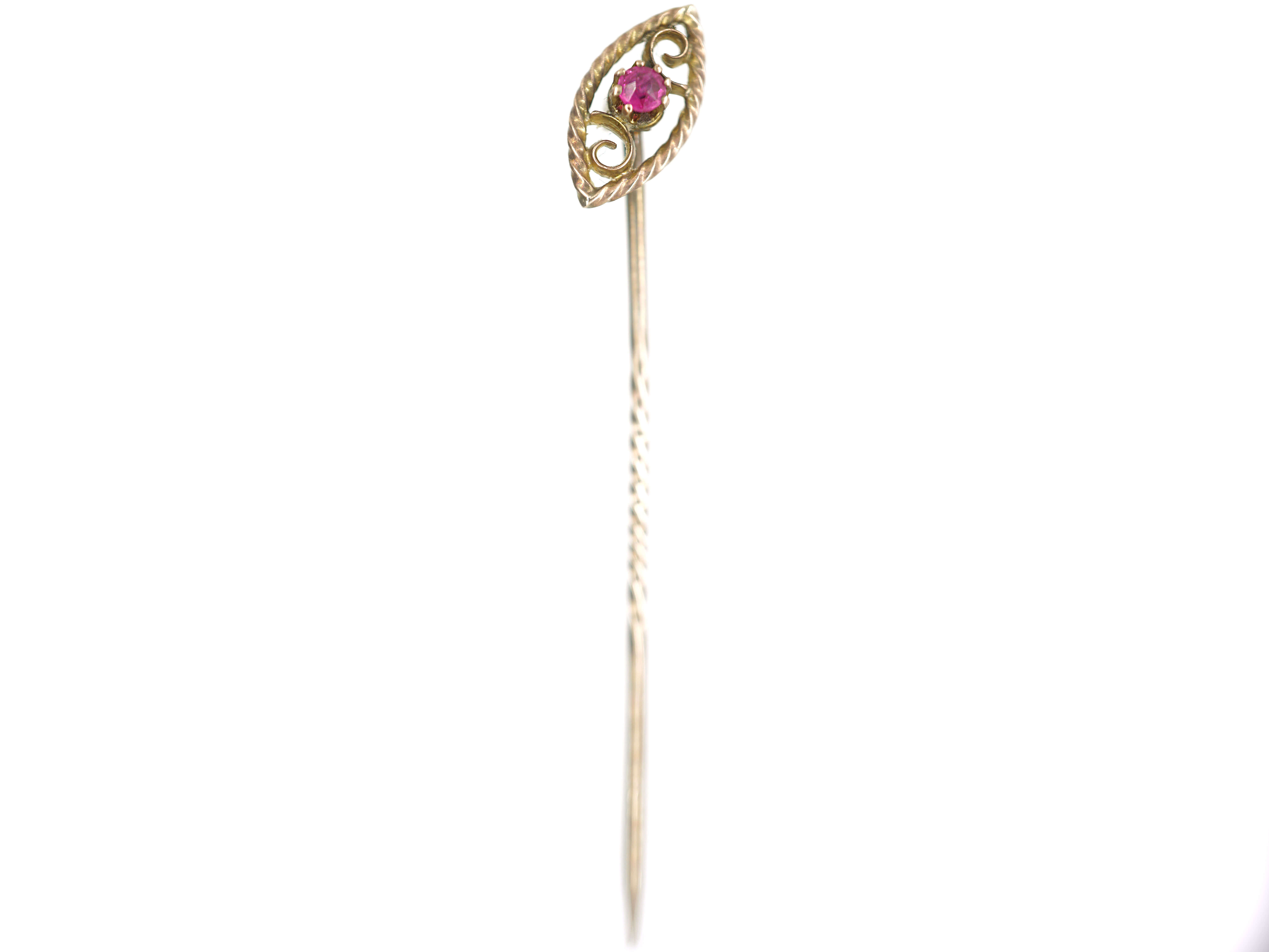 Victorian 9ct Gold Slanting Ruby Eye Design Tie Pin (11/G) | The ...