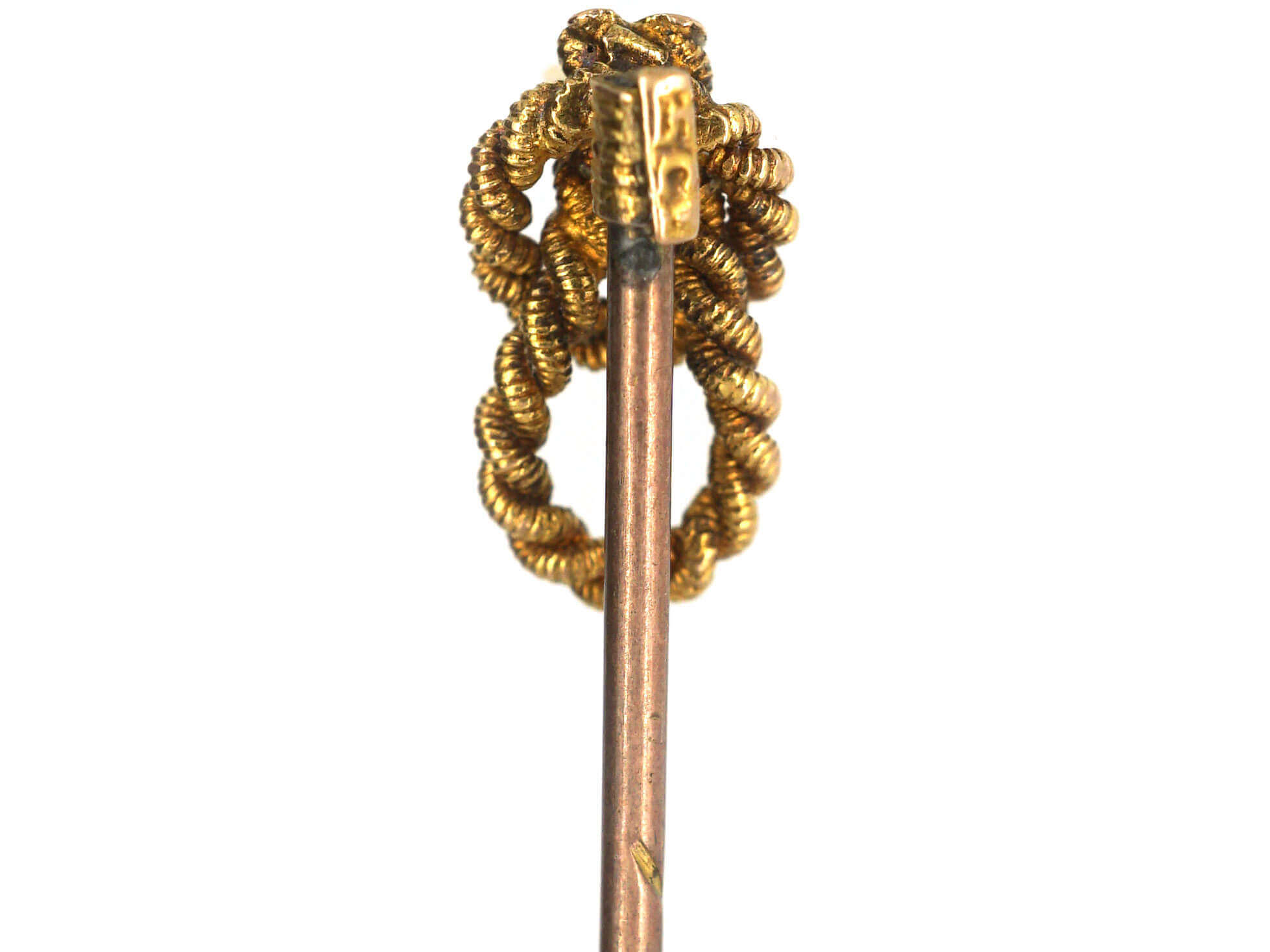 Victorian 15ct Gold Double Knot Rope Tie Pin set with a Garnet (38/G ...