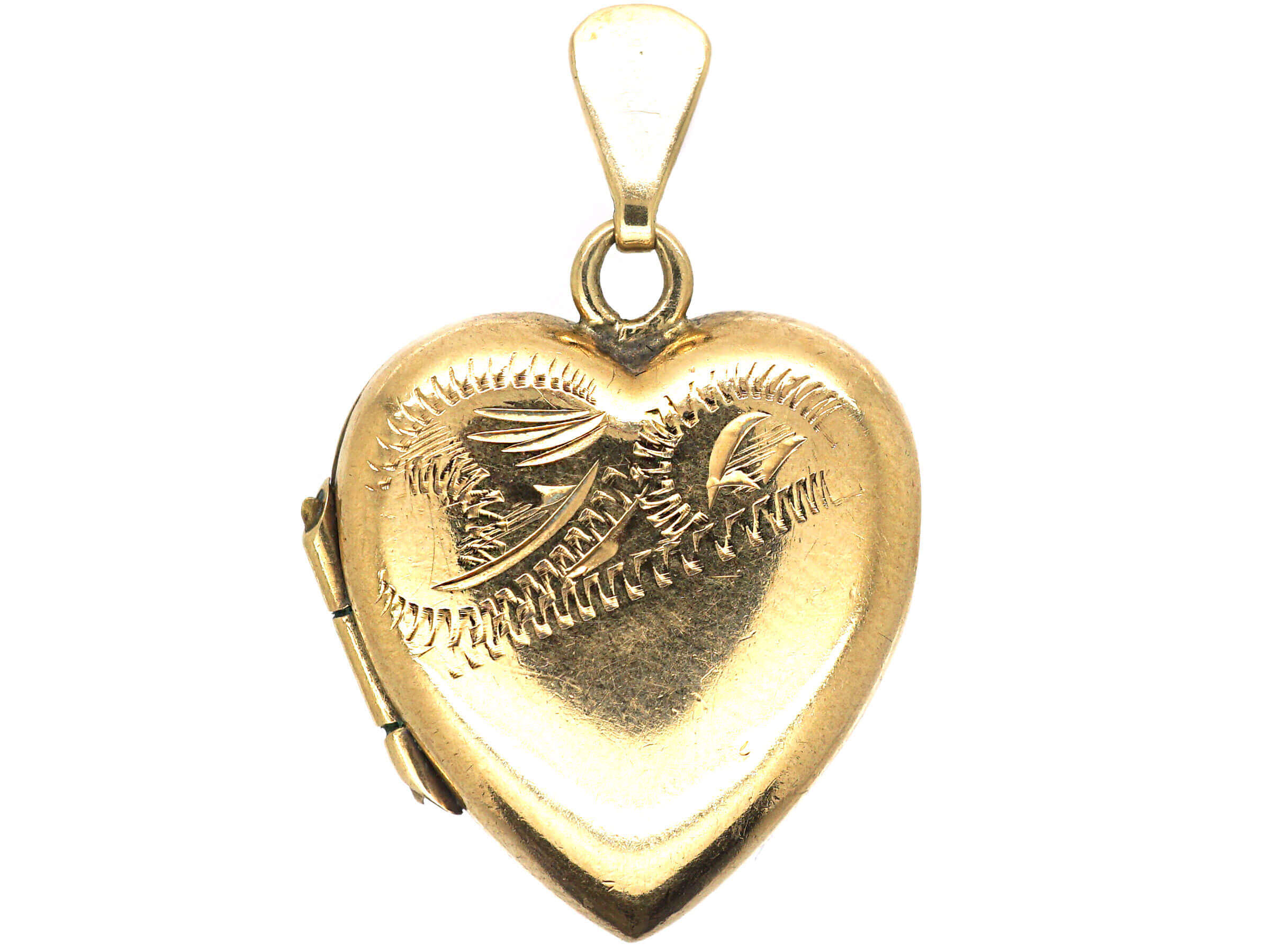 9ct Gold Heart Shaped Locket (367N) | The Antique Jewellery Company