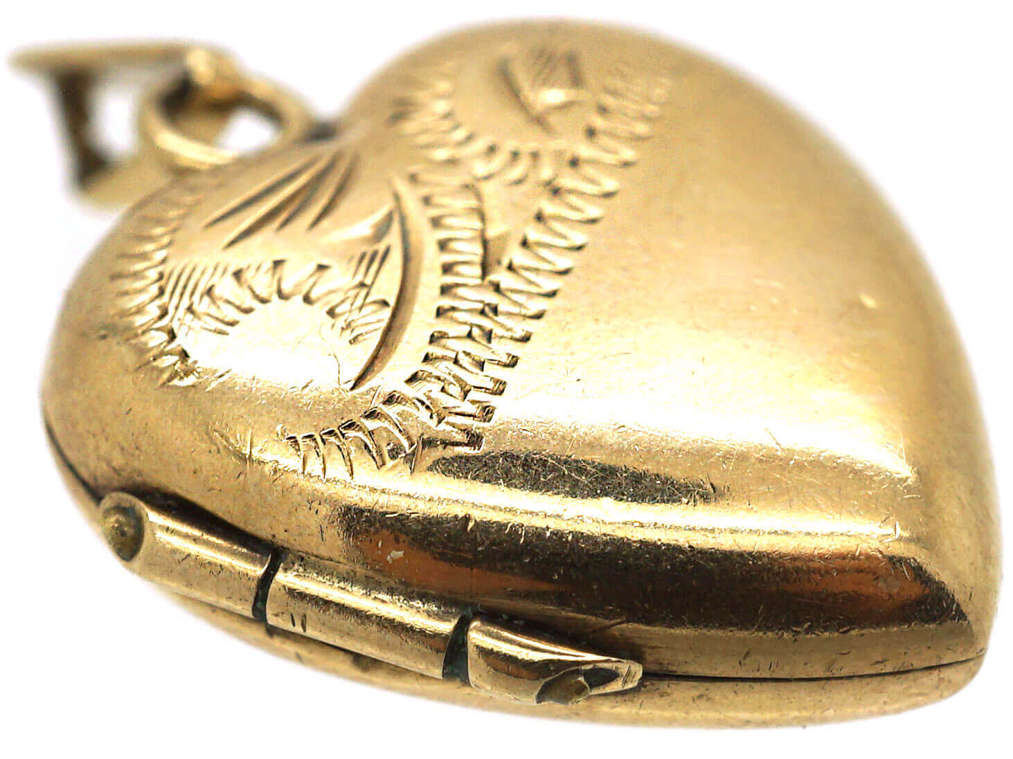 9ct Gold Heart Shaped Locket (367N) | The Antique Jewellery Company