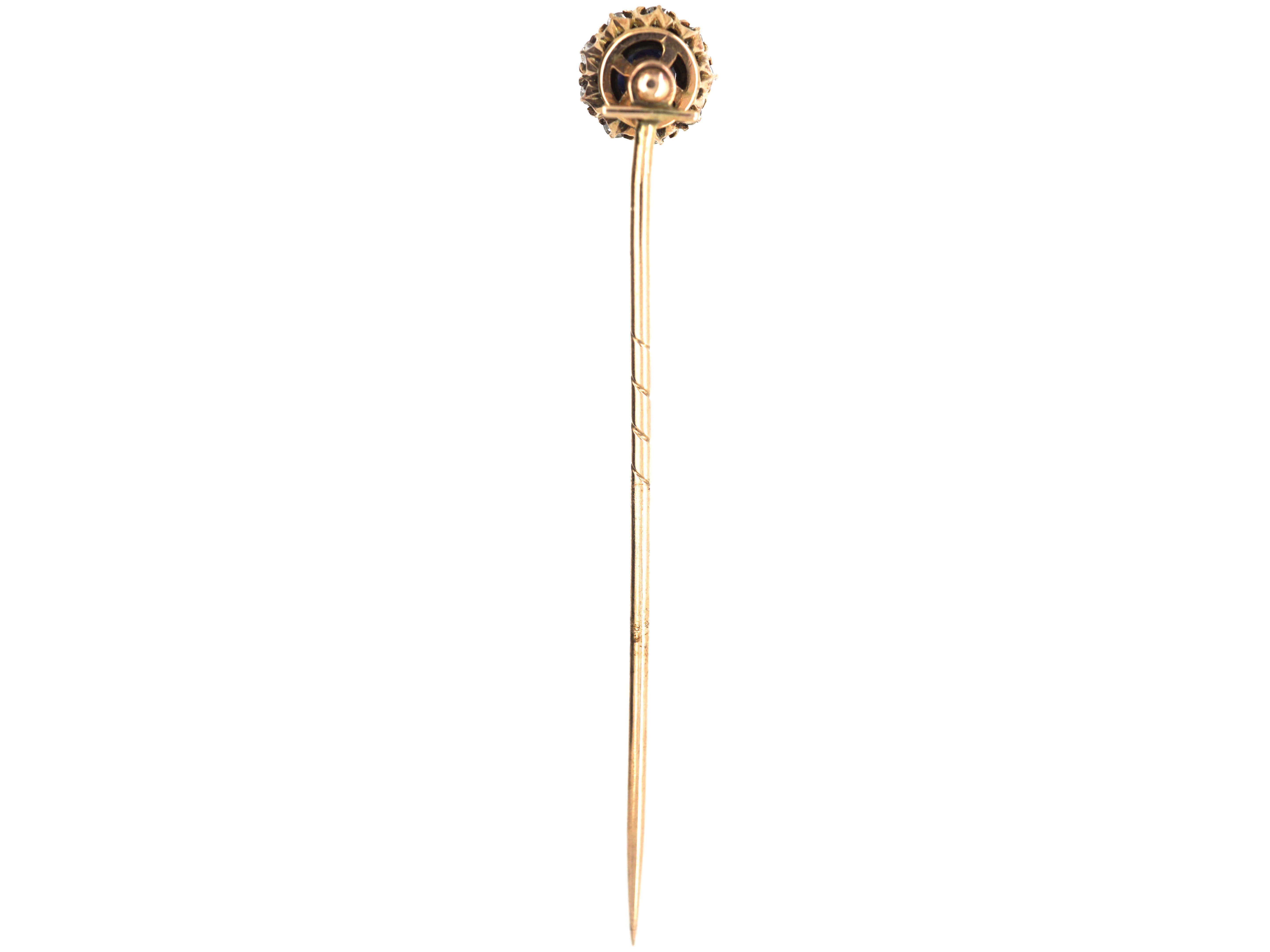Edwardian Sapphire & Diamond Cluster Tie Pin (348N) | The Antique ...