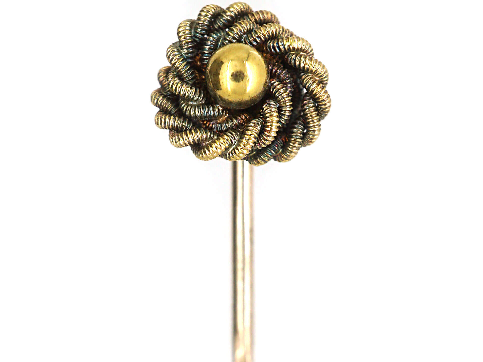 Victorian 15ct Gold Rope & Bobble Tie Pin (7/G) | The Antique Jewellery ...
