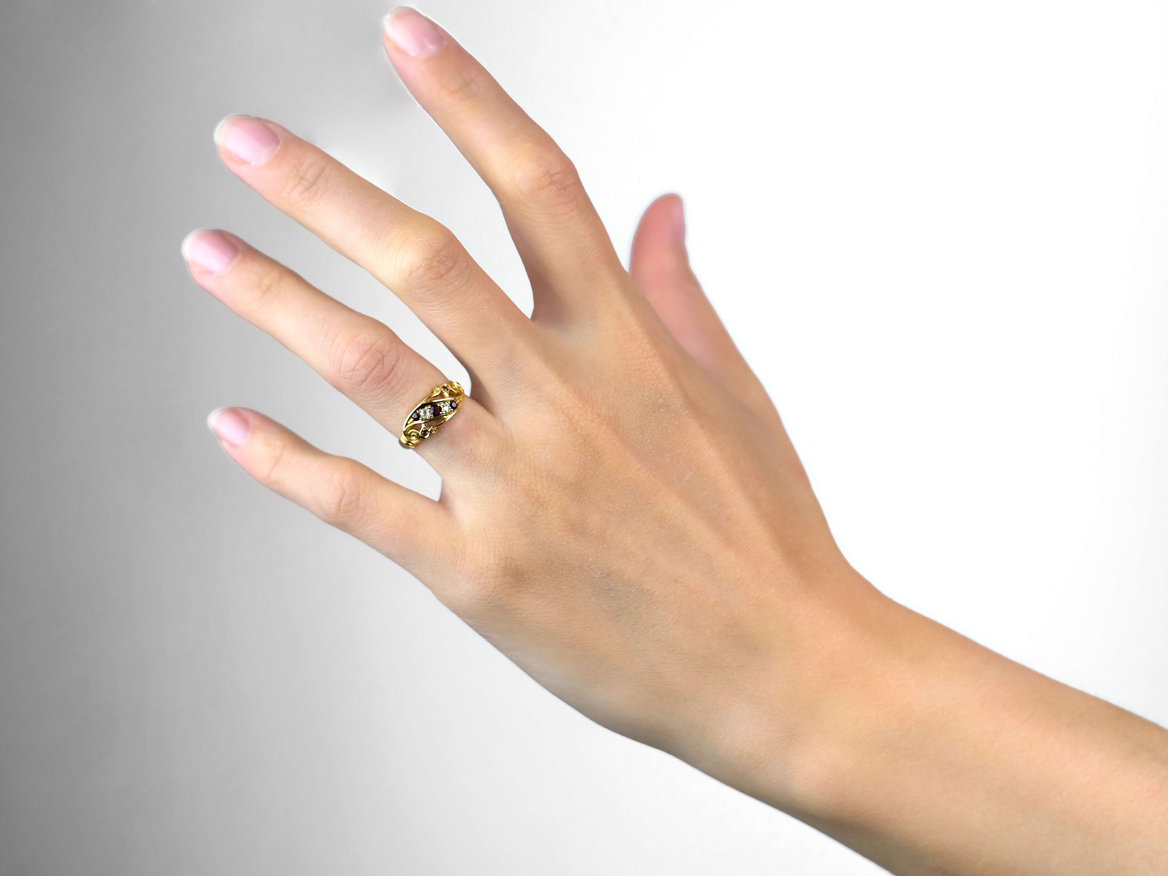 Edwardian 18ct Gold, Ruby & Diamond Crossover Ring (437N) | The Antique ...