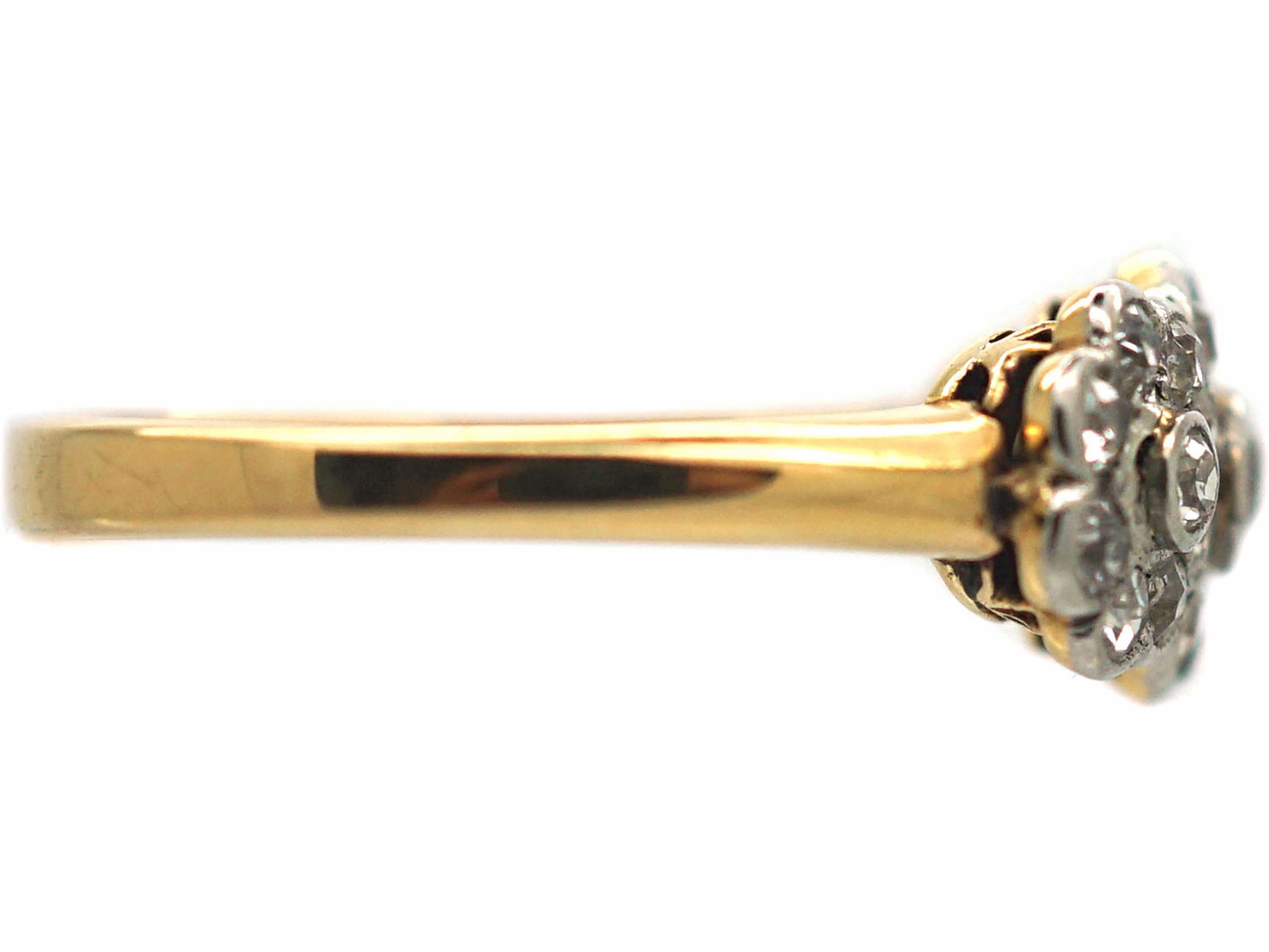 Edwardian 18ct Gold, Platinum & Diamond Triple Cluster Ring (363G ... Edwardian 18ct Gold, Platinum & Diamond Triple Cluster Ring (363G ...