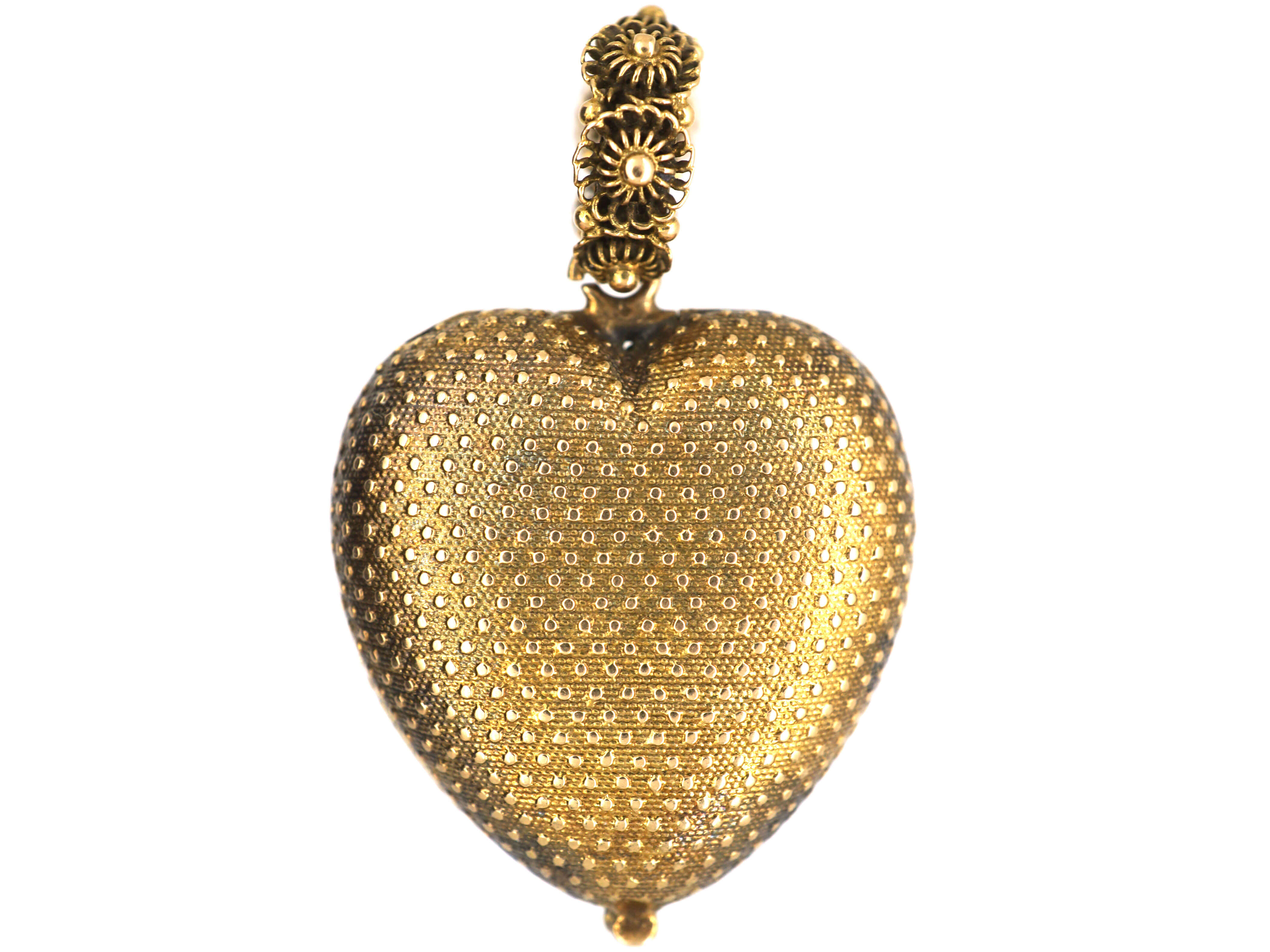 Georgian 15ct Gold Heart Shaped Forget me Not Locket (300N) | The ...
