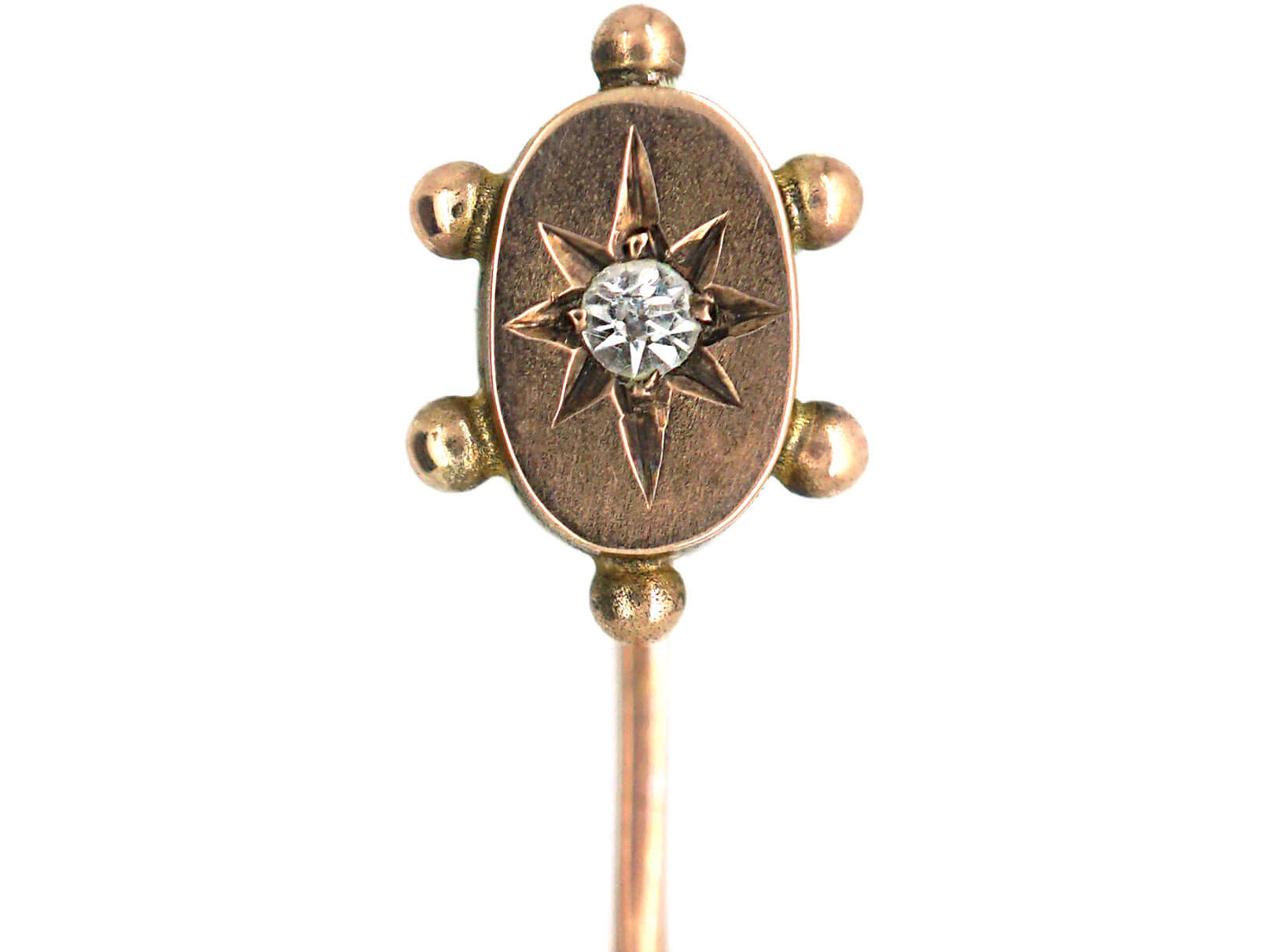 Victorian 9ct Gold Oval Shaped Tie Pin set with a Diamond (6/G) | The ...
