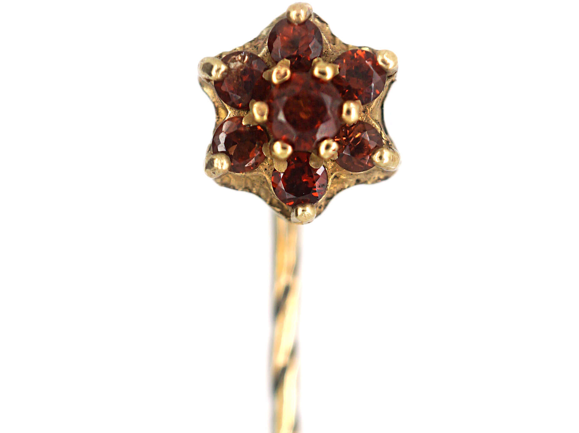 9ct Gold & Garnet Cluster Tie Pin (47/G) | The Antique Jewellery Company