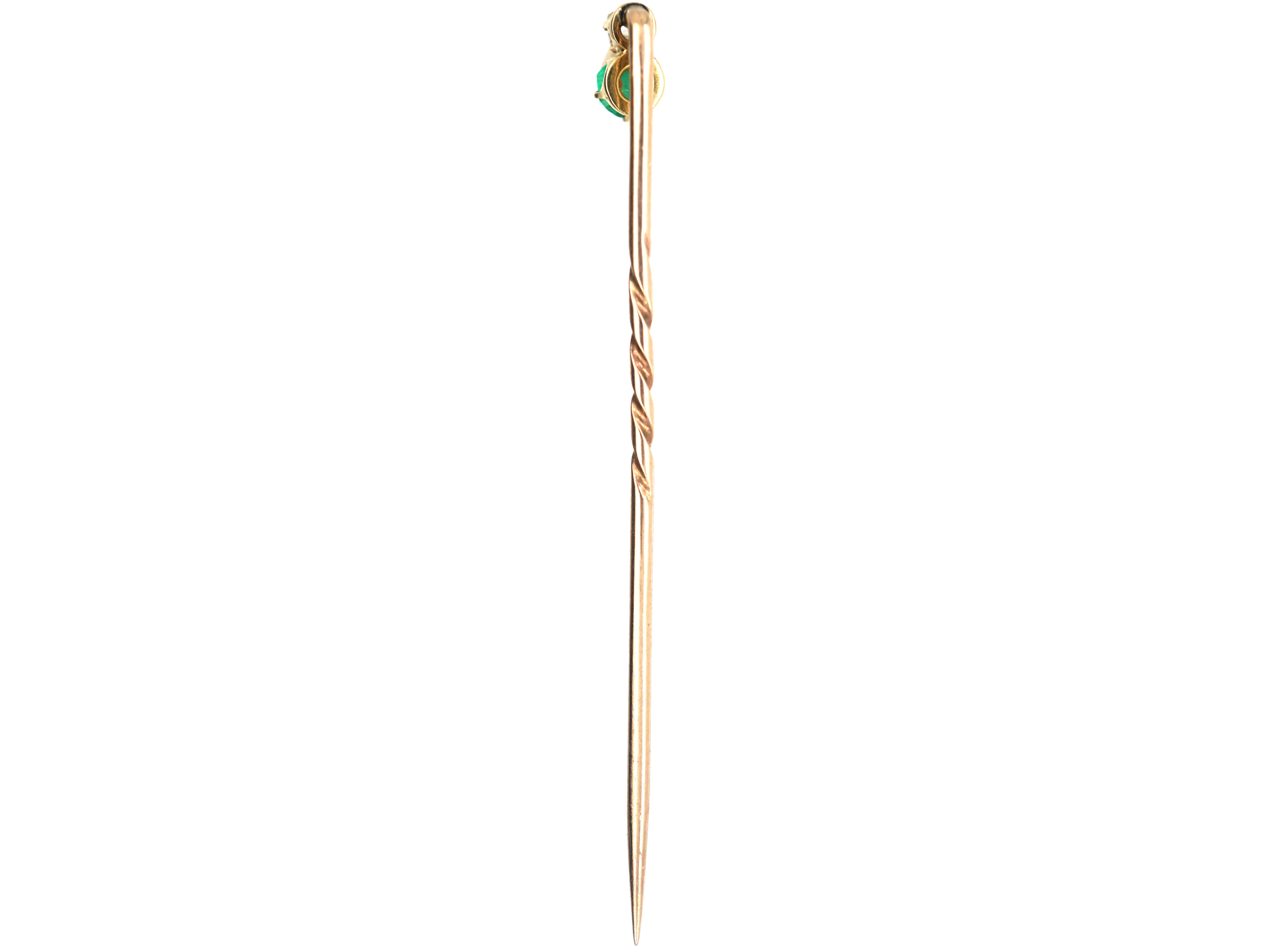Edwardian Emerald & Diamond Tie Pin (463N) | The Antique Jewellery Company