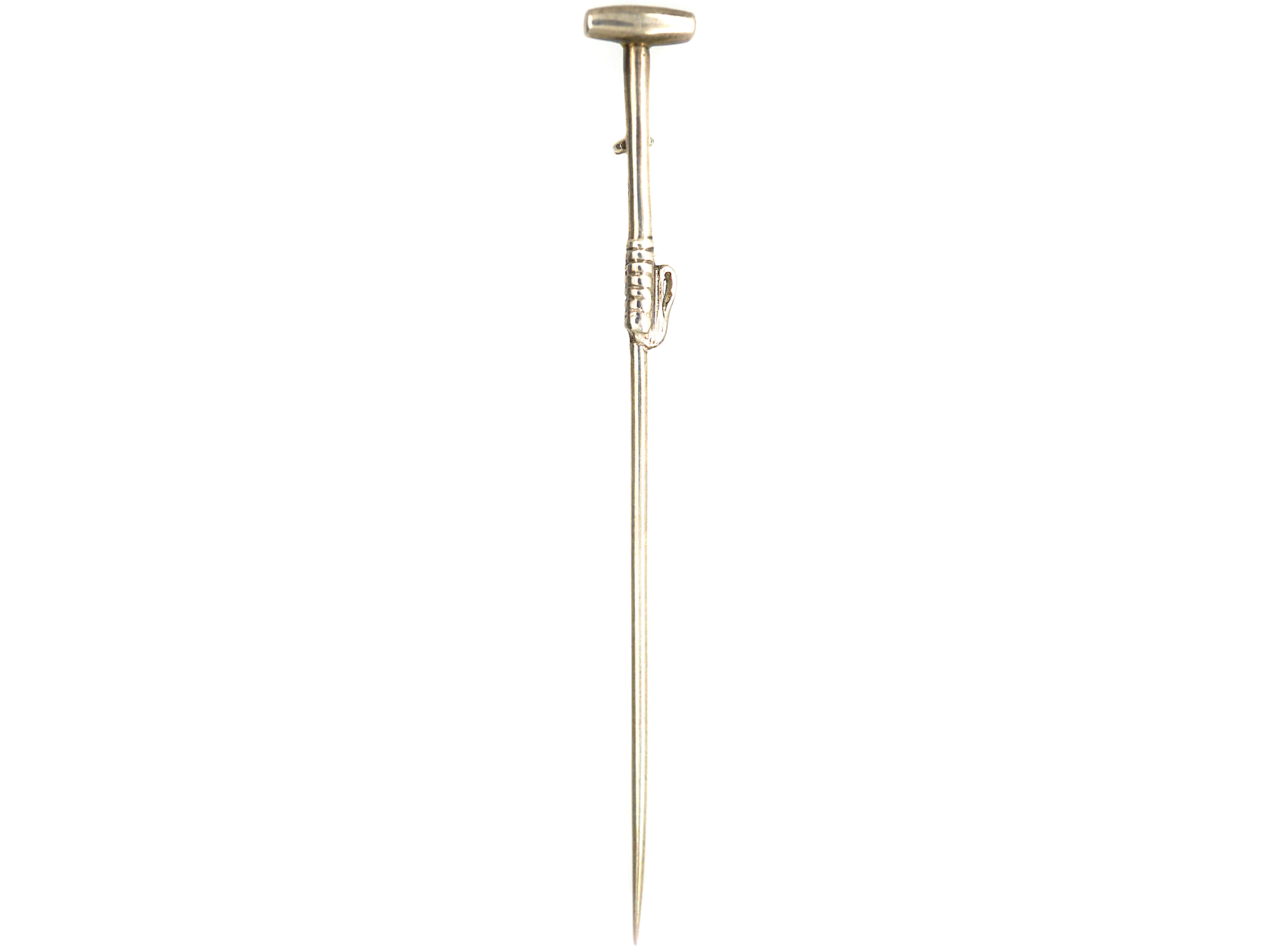 Silver Croquet Mallet Tie Pin (12/G) | The Antique Jewellery Company