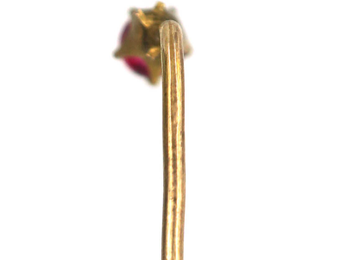 Edwardian Small 9ct Gold & Ruby Tie Pin (43/G) | The Antique Jewellery ...