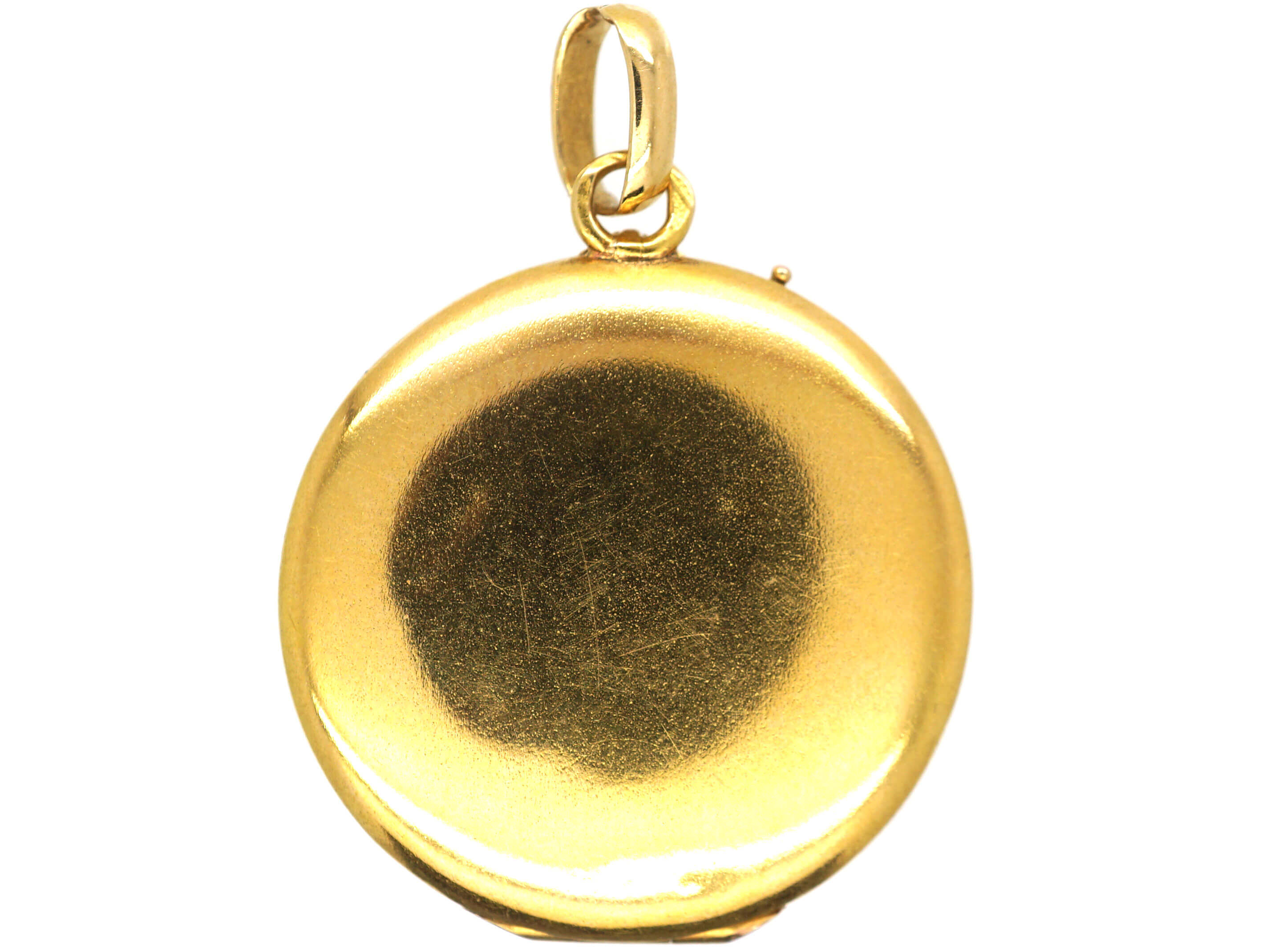 French 18ct Gold Round Locket with Bow & Drops Motif (565N) | The ...