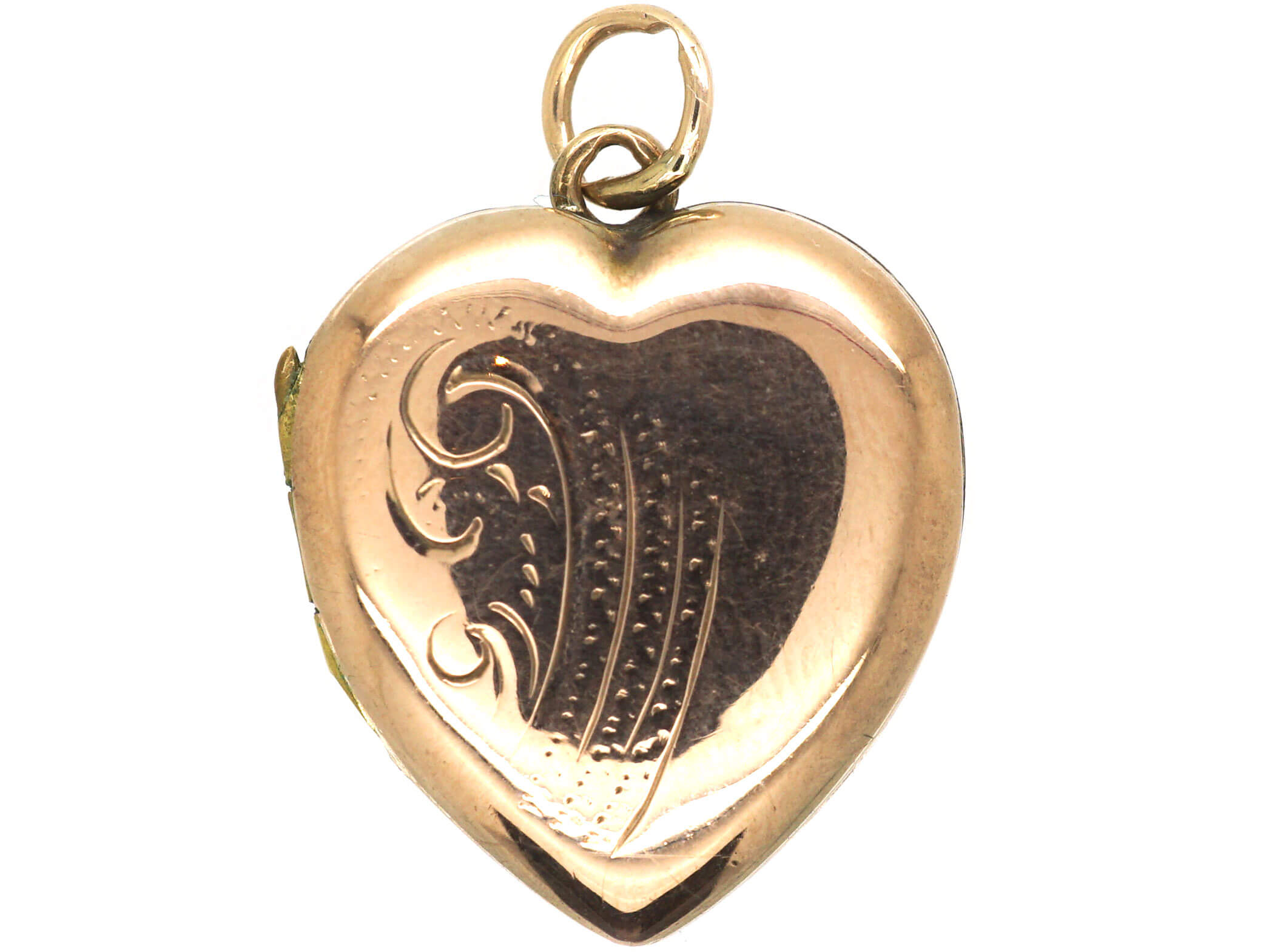 9ct Back & Front Heart Shaped Locket (588N) | The Antique Jewellery Company