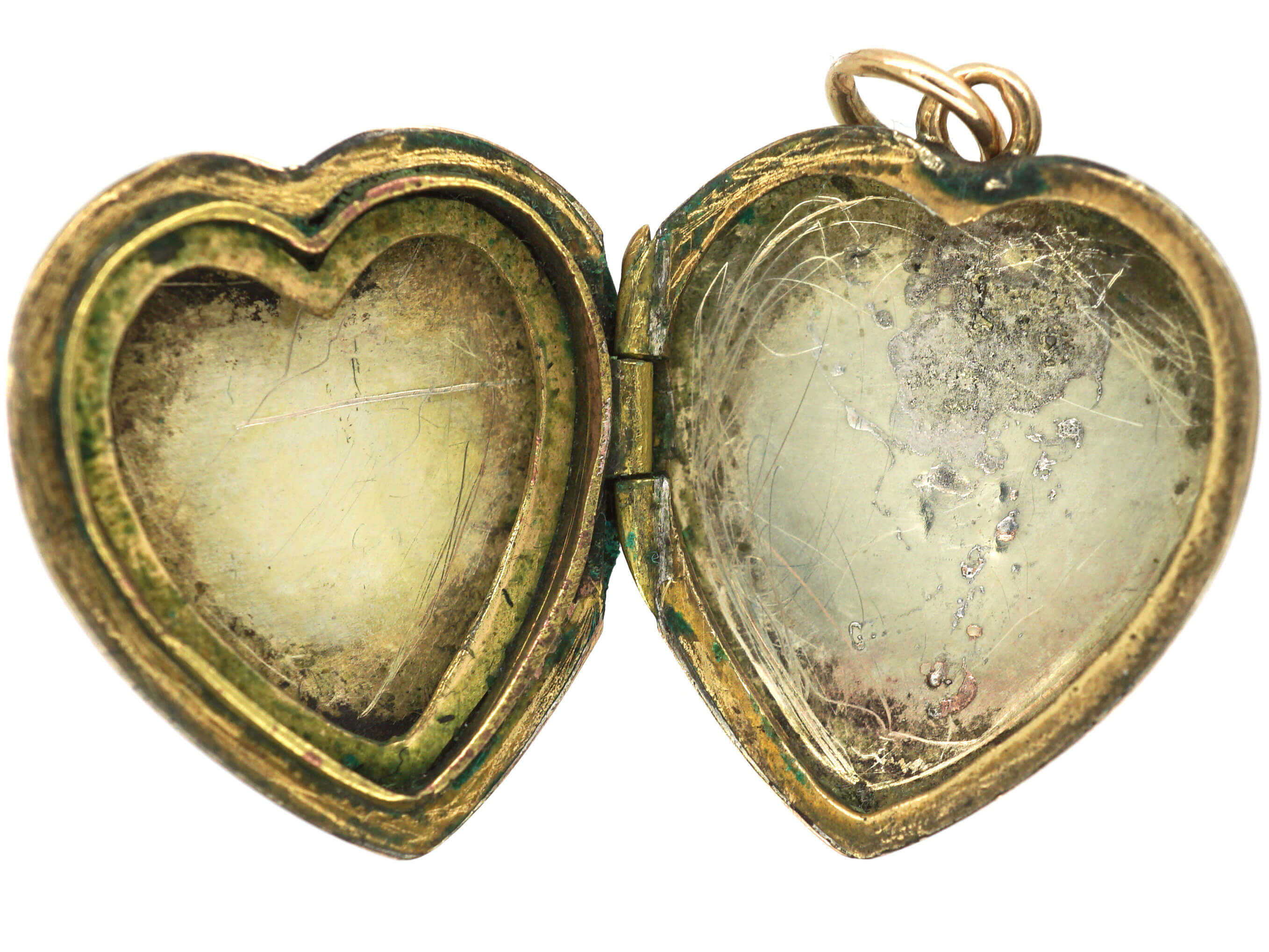 9ct Back & Front Heart Shaped Locket (588N) | The Antique Jewellery Company