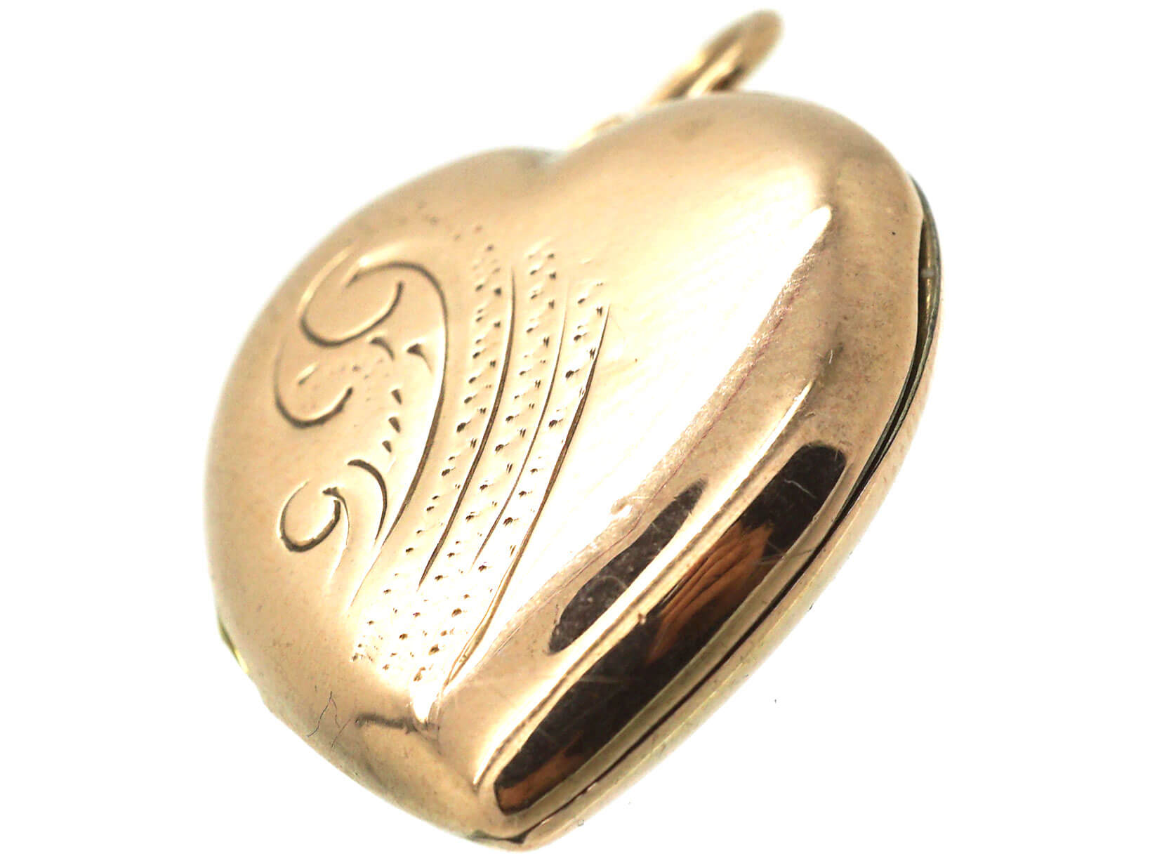 9ct Back & Front Heart Shaped Locket (588N) | The Antique Jewellery Company