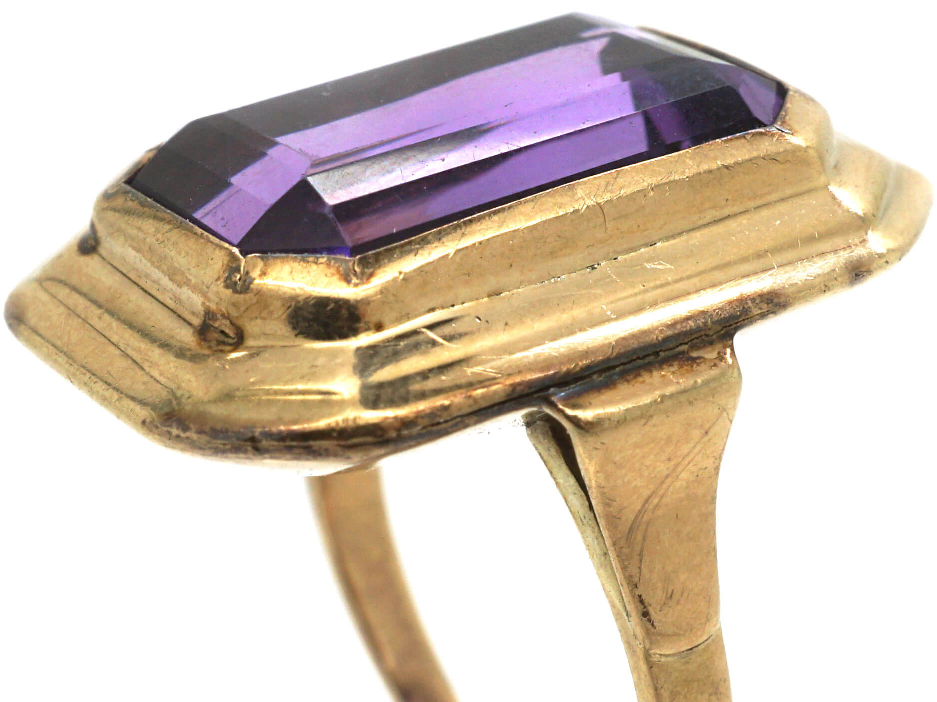 Art Deco Large Rectangular Amethyst Ring (660N) | The Antique Jewellery ...