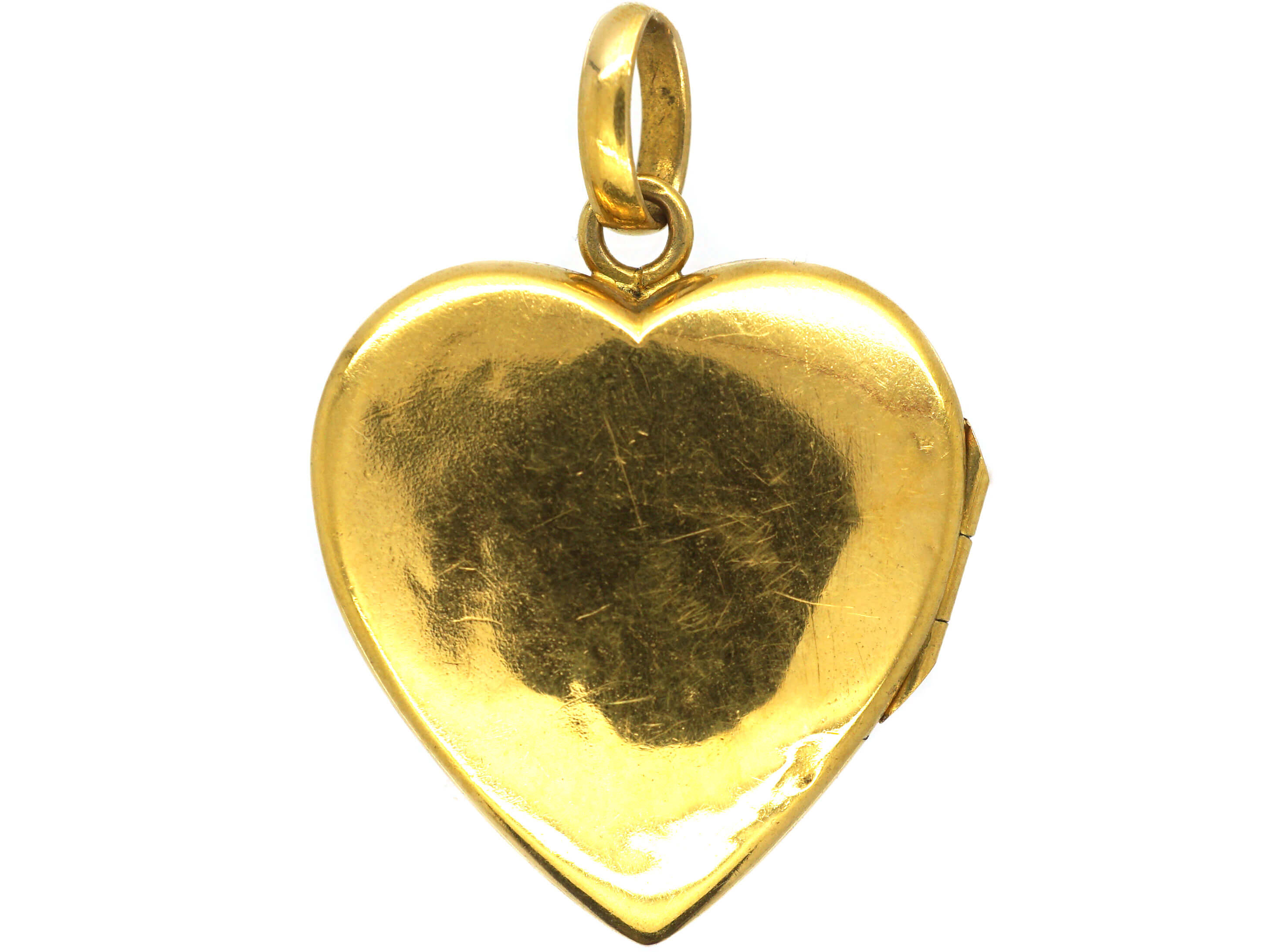 Art Nouveau 18ct Two Colour Gold Heart Shaped Mistletoe Motif Locket ...