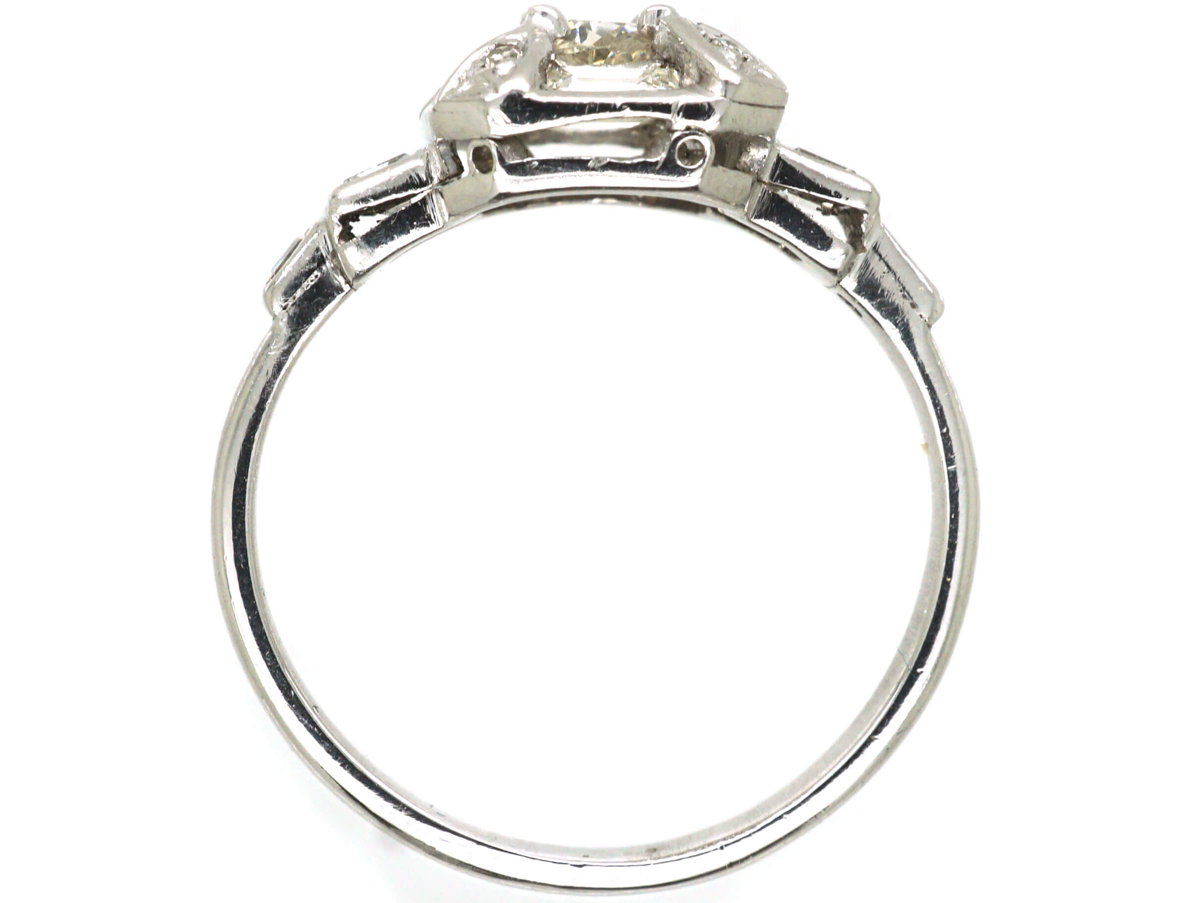 Art Deco Platinum Octagonal Shaped Diamond Ring (662N) | The Antique ...