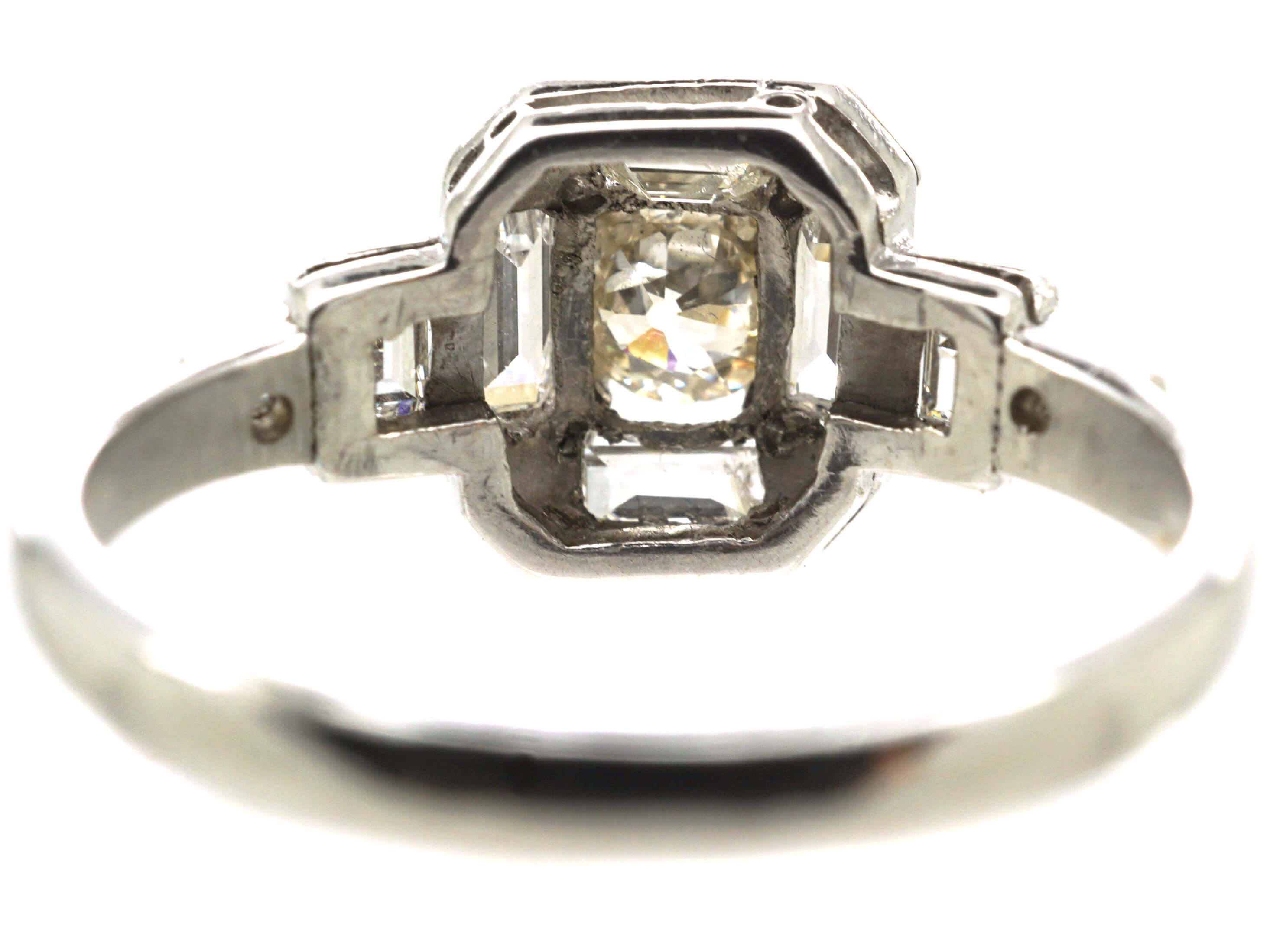 Art Deco Platinum Octagonal Shaped Diamond Ring (662N) | The Antique ...