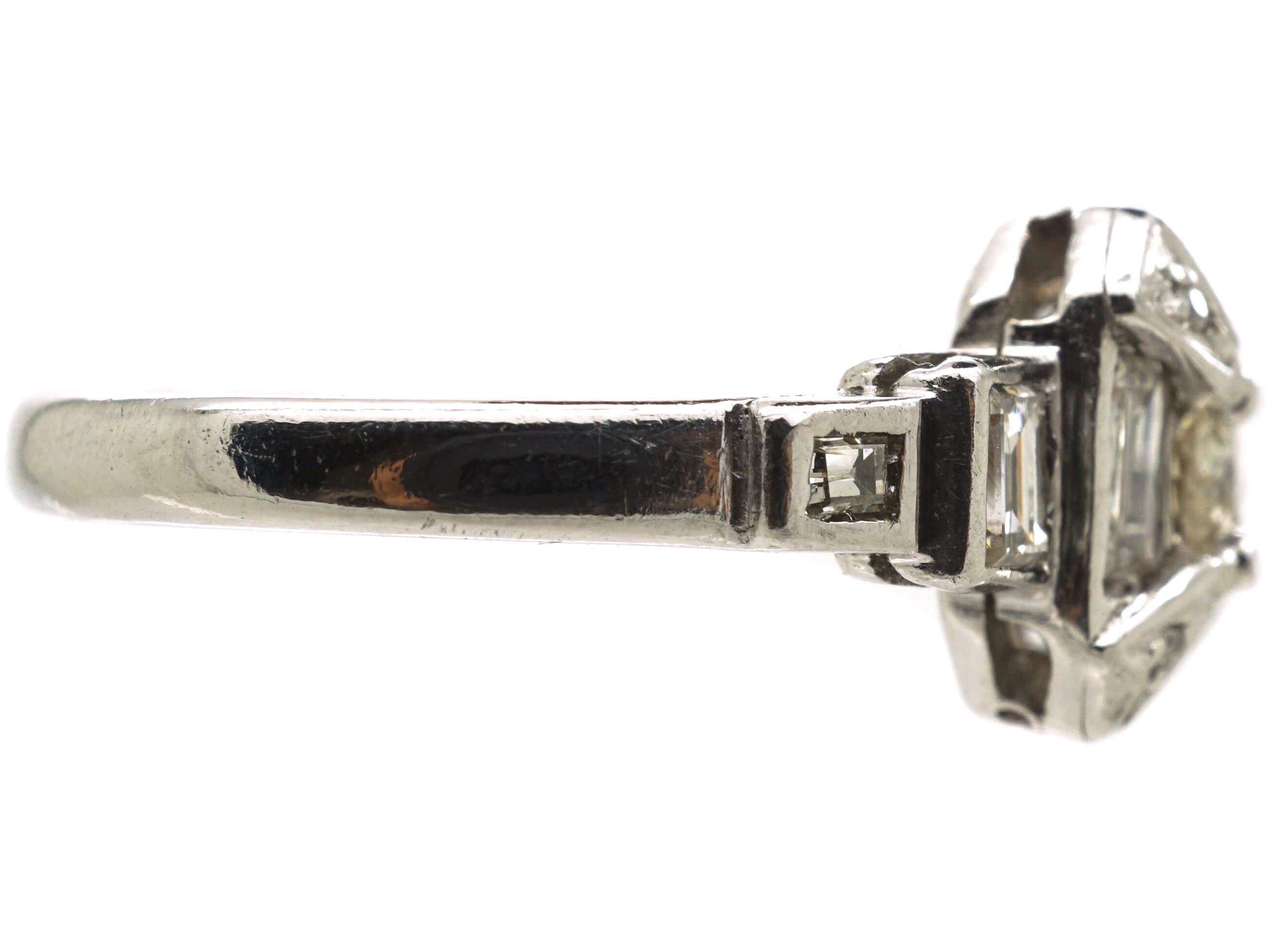 Art Deco Platinum Octagonal Shaped Diamond Ring (662N) | The Antique ...