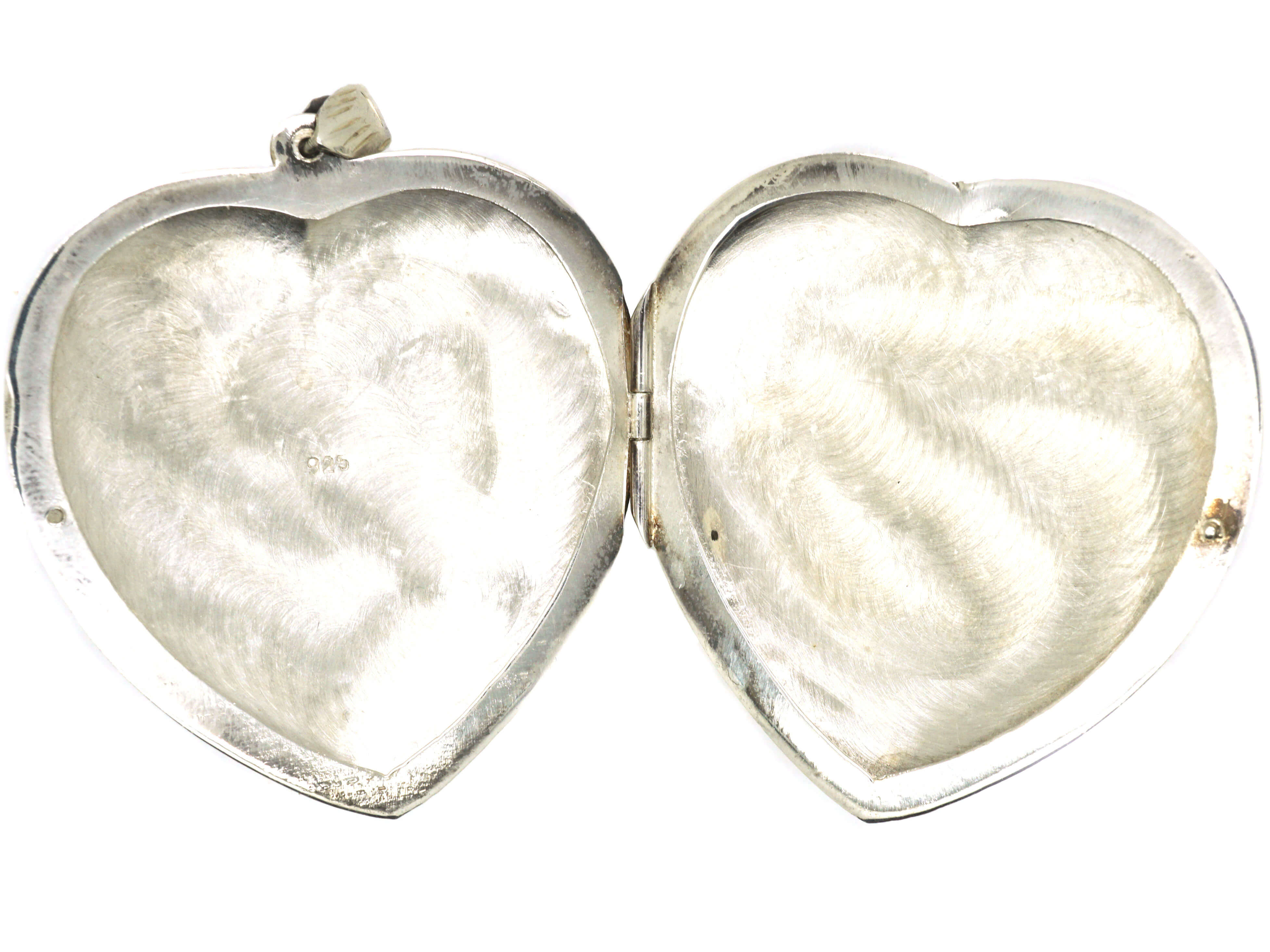Large Silver Heart Shaped Locket (549N) | The Antique Jewellery Company