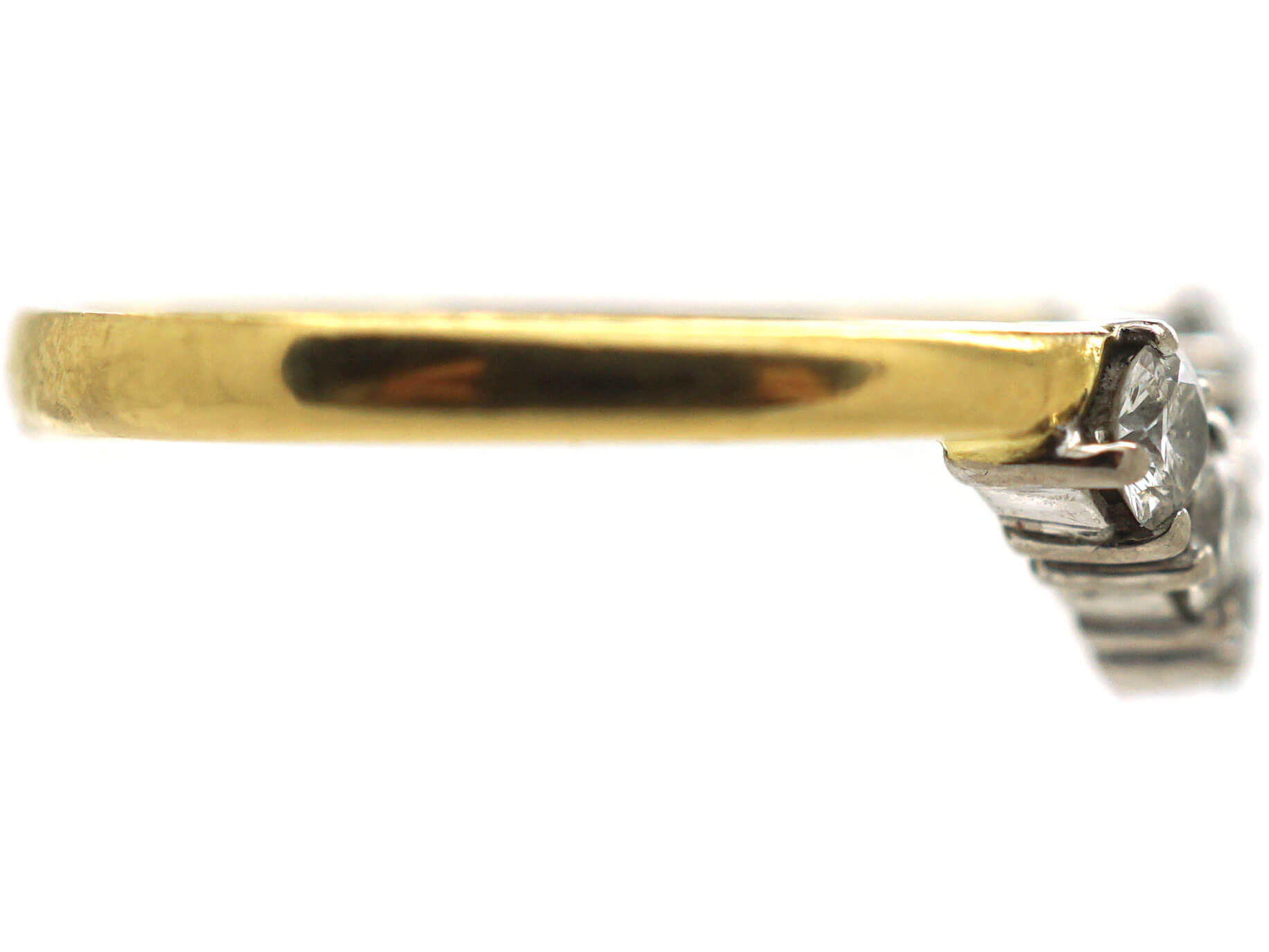 18ct Gold & Diamond Chevron Ring (642N) | The Antique Jewellery Company
