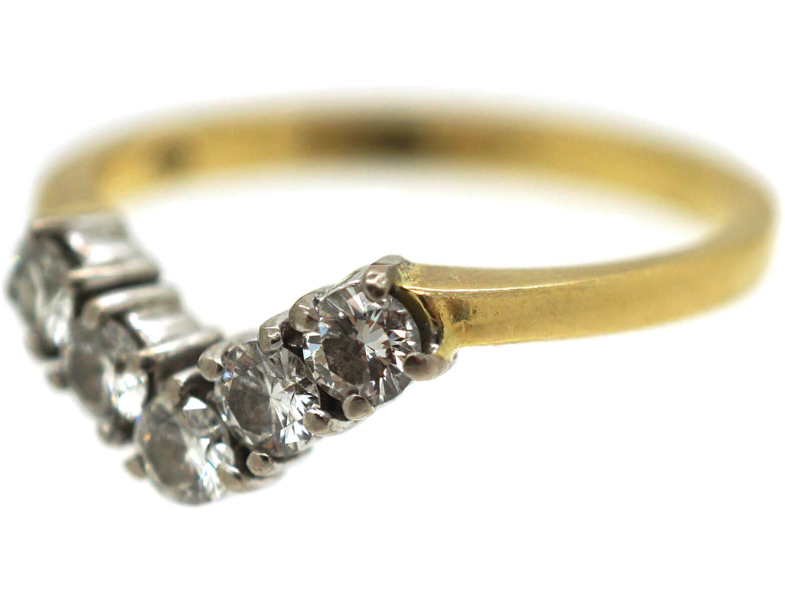 18ct Gold & Diamond Chevron Ring (642N) | The Antique Jewellery Company