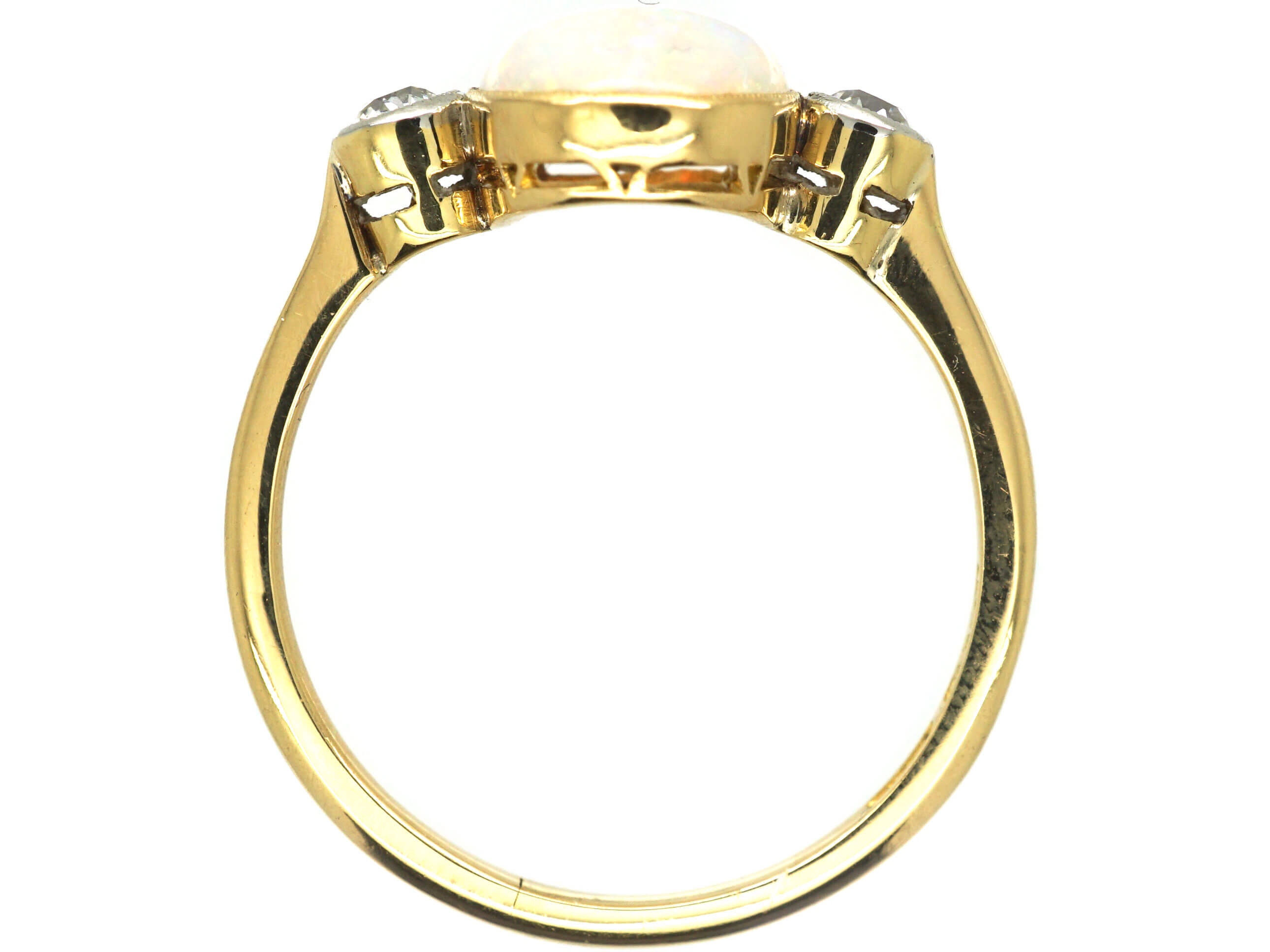 Edwardian 18ct Gold Opal & Diamond Ring by Charles Green & Sons (608N ...