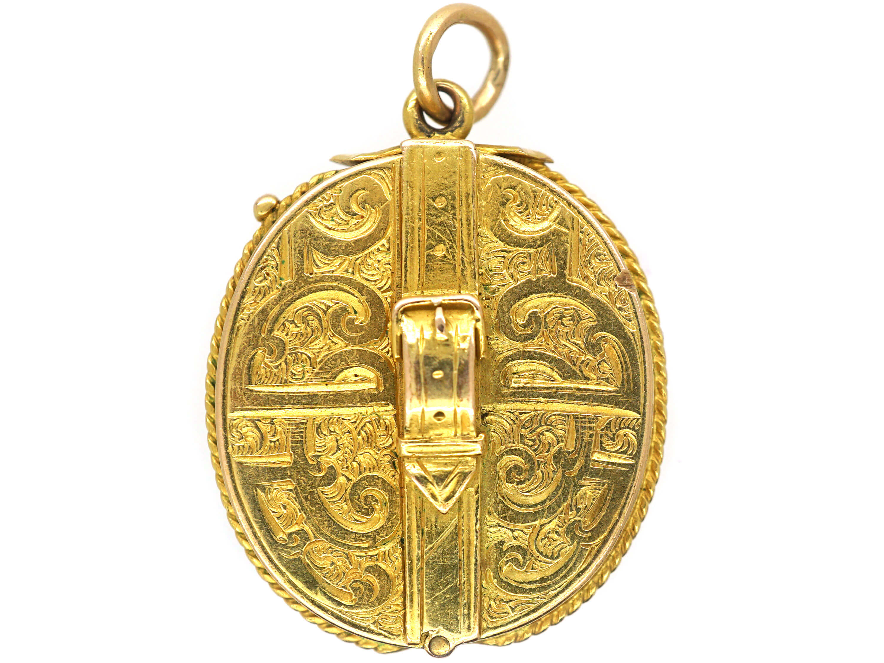 Victorian 15ct Gold Locket with Buckle Motif (590N) | The Antique ...