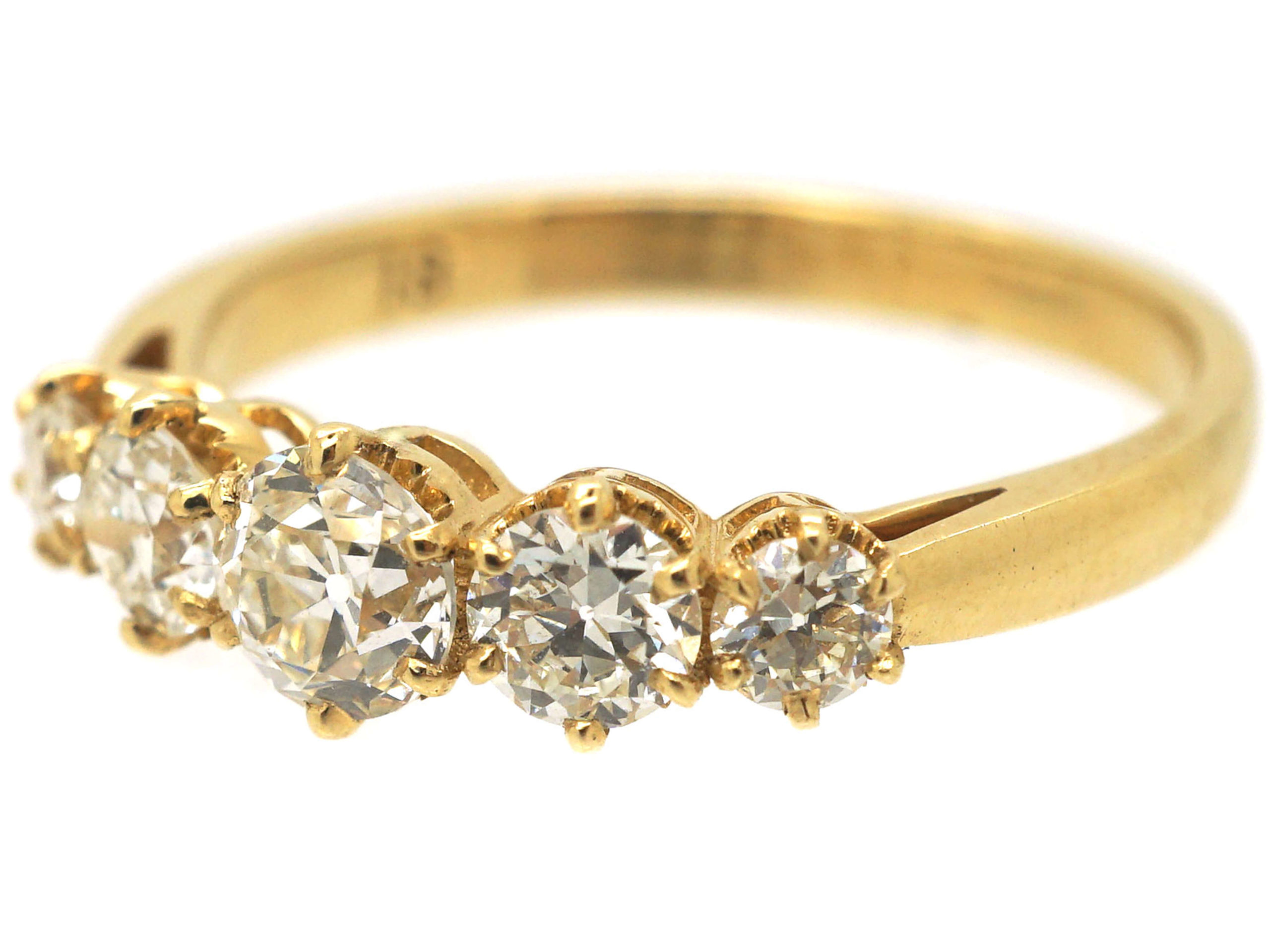 18ct Gold Five Stone Diamond Ring (879N) | The Antique Jewellery Company