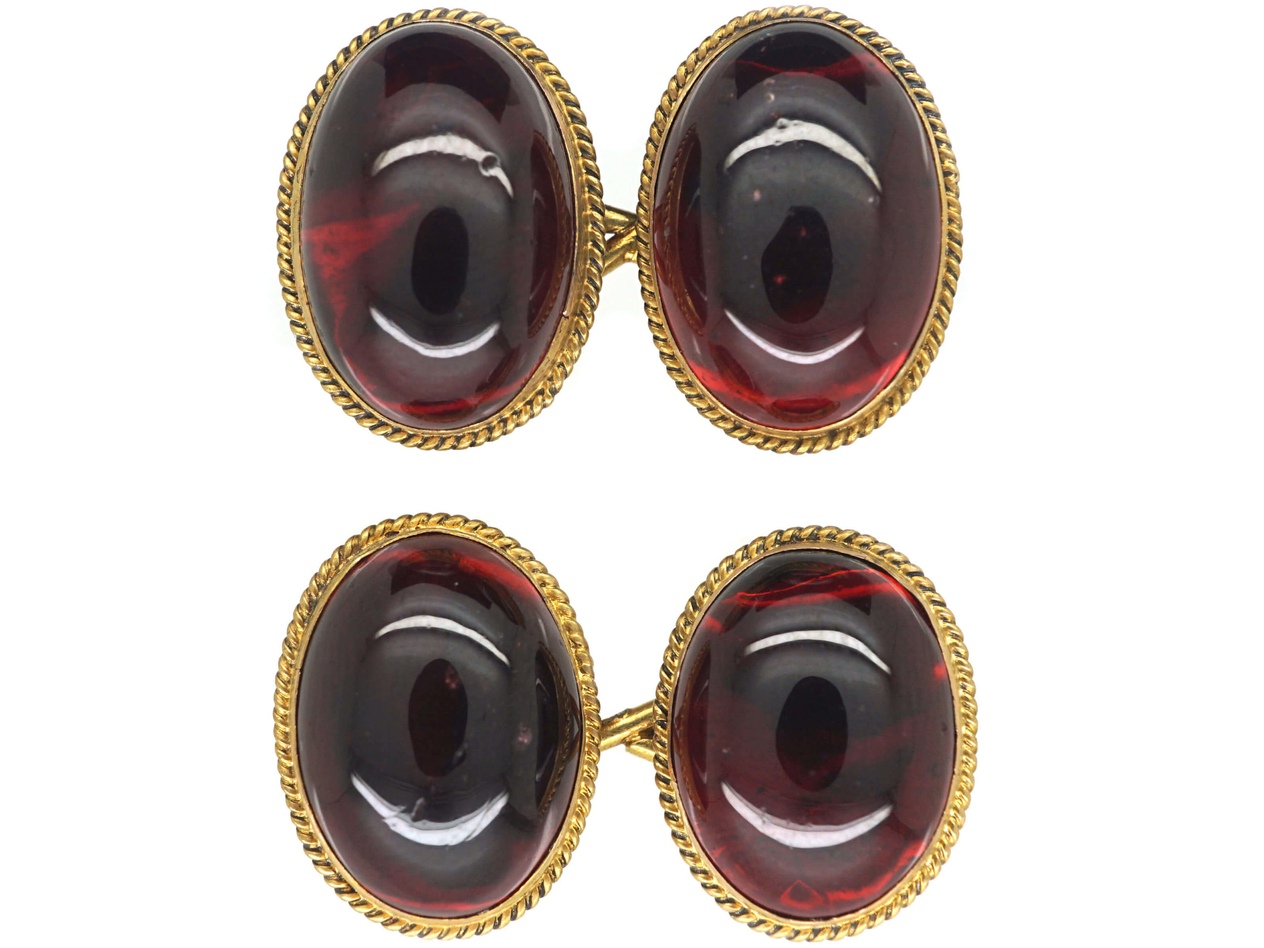 Victorian 15ct Gold Cabochon Garnet Cufflinks (753N) | The Antique ...