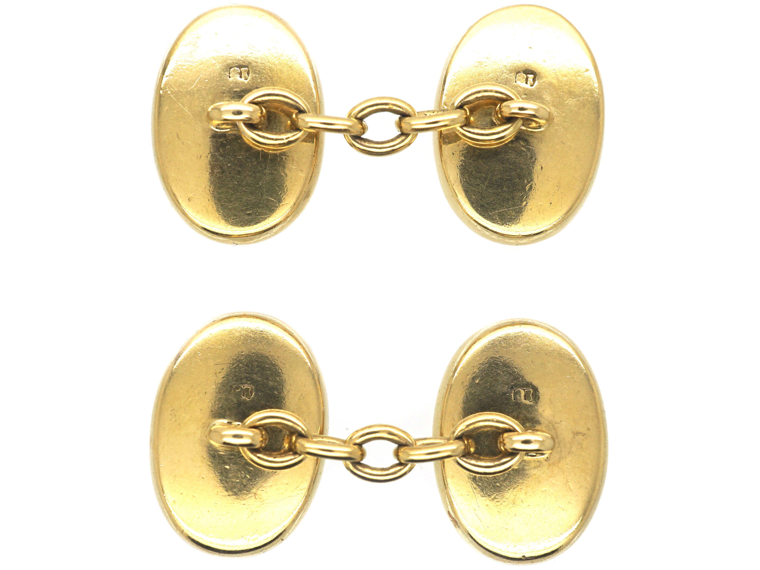 Art Deco 18ct Gold , Red Enamel, Mother of Pearl & Diamond Oval Shaped ...