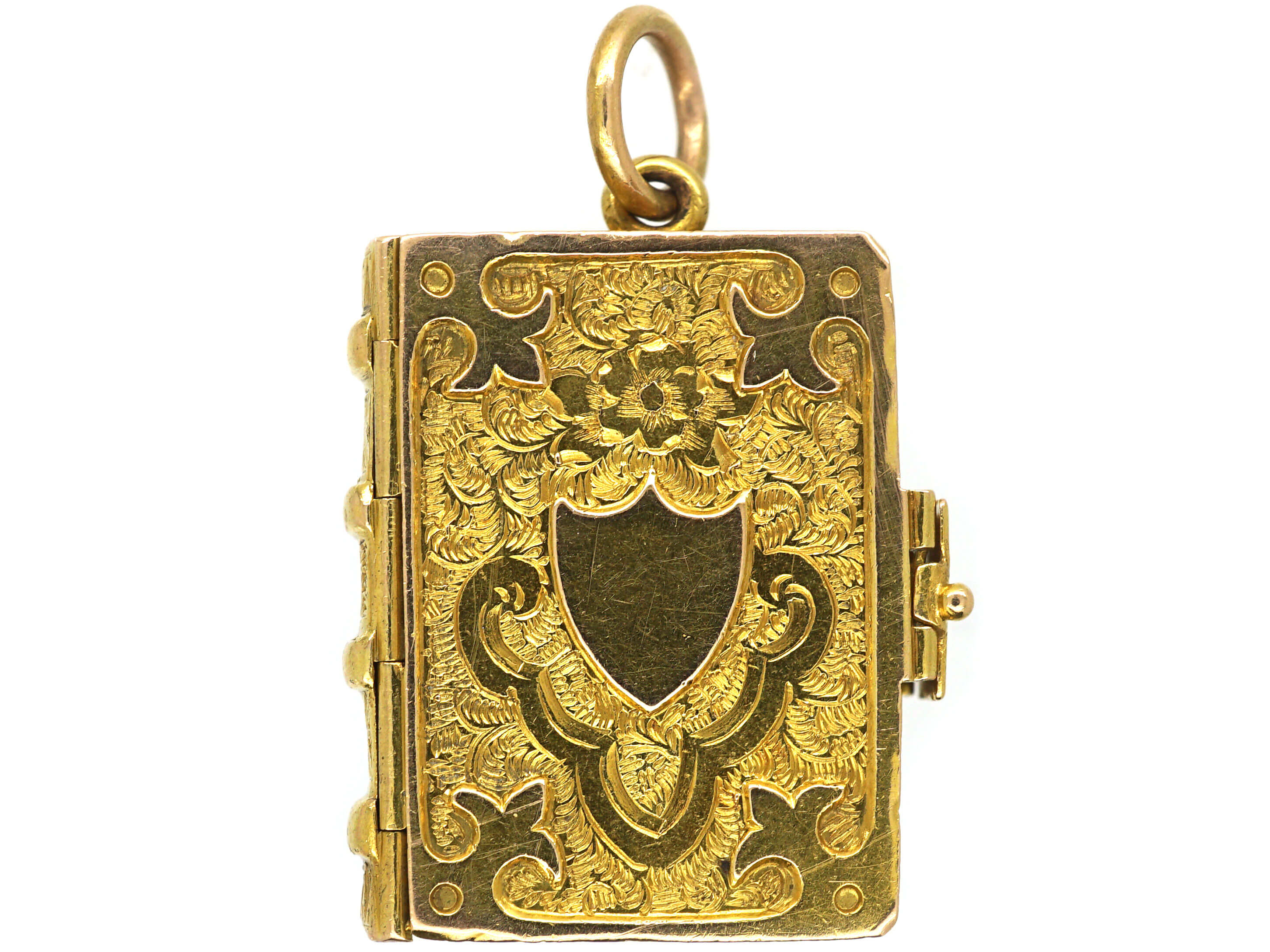 Victorian 18ct Gold Novelty Book Locket with Four Frames Inside (775N ...