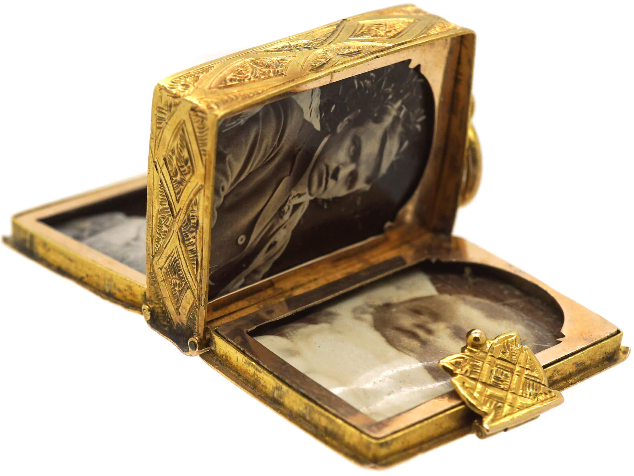 Victorian 18ct Gold Novelty Book Locket with Four Frames Inside (775N ...