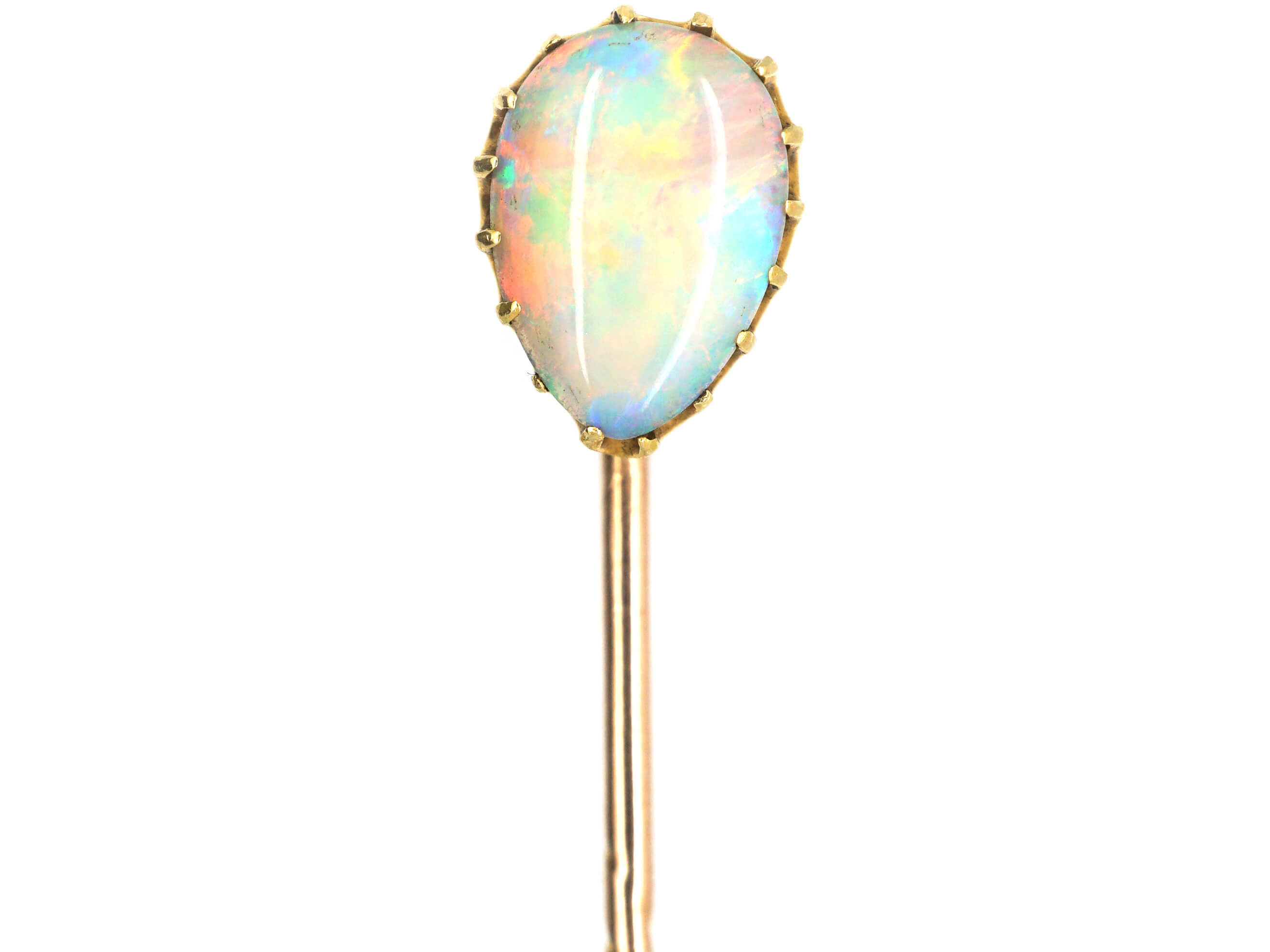 Edwardian 15ct Gold & Pear Shaped Opal Tie Pin (734N) | The Antique ...