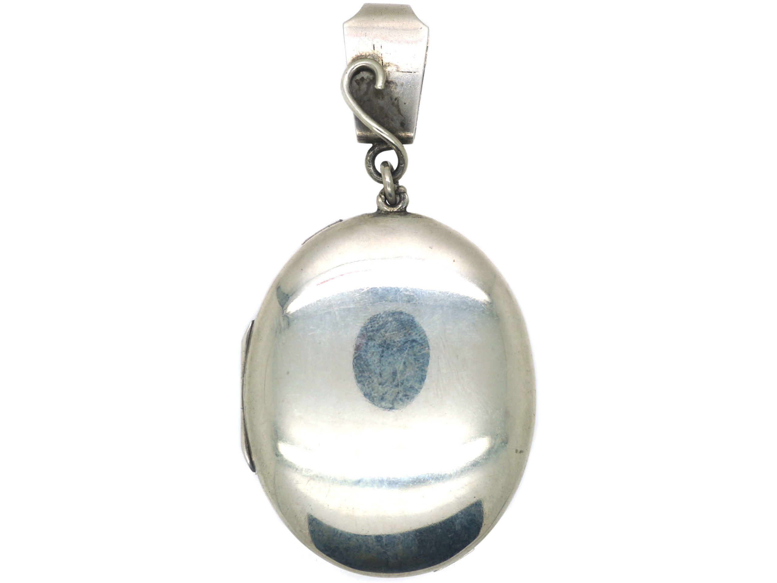 Victorian Silver Engraved Oval Locket with Engraved Loop (667N) | The ...