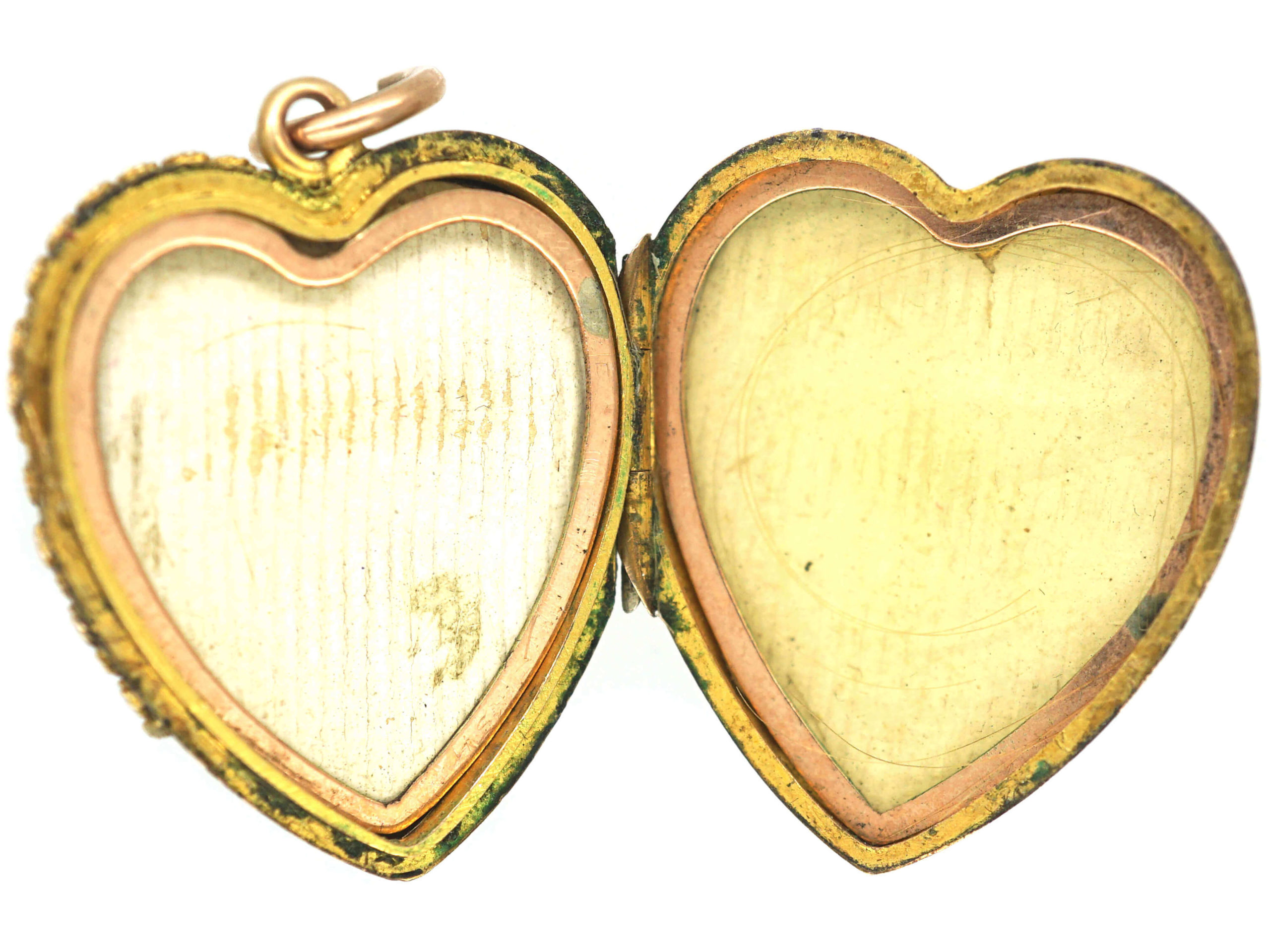 Edwardian 9ct Gold Heart Shaped Locket set with a Natural Split Pearl ...