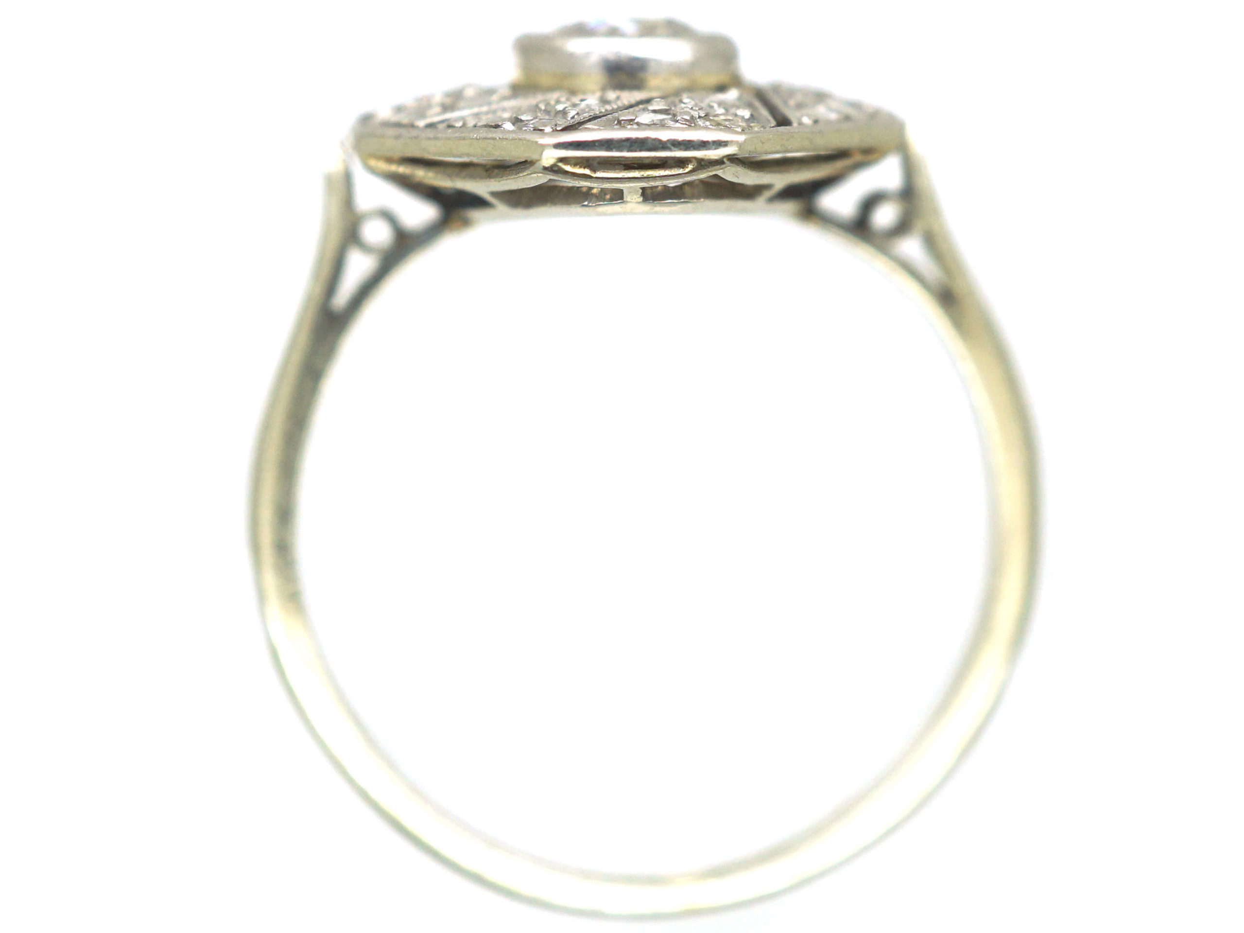 French Art Deco 18ct White Gold and Platinum, Diamond Catherine Wheel ...