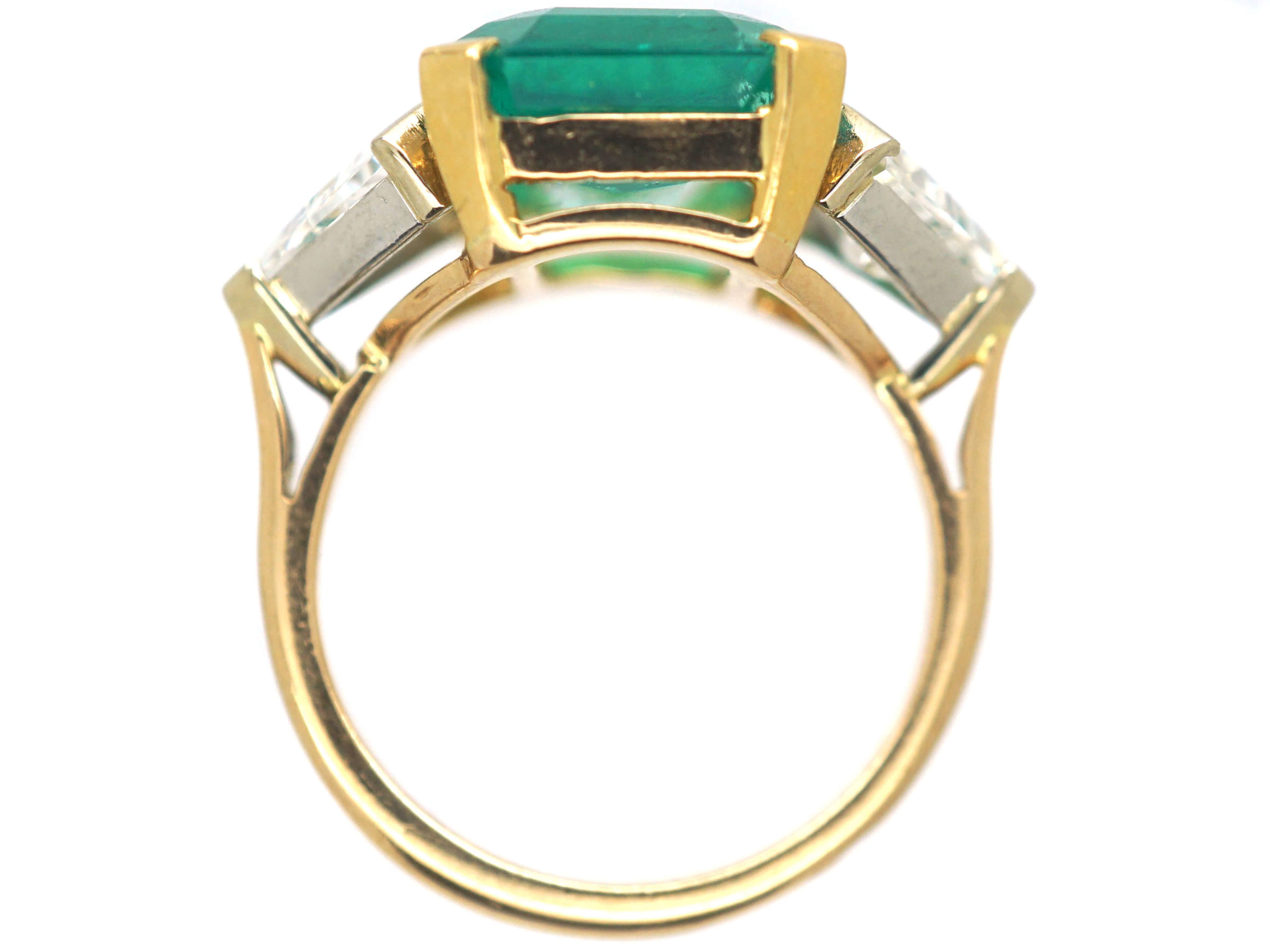 French 18ct Gold, Large Rectangular Emerald & Diamond Ring (896N) | The ...