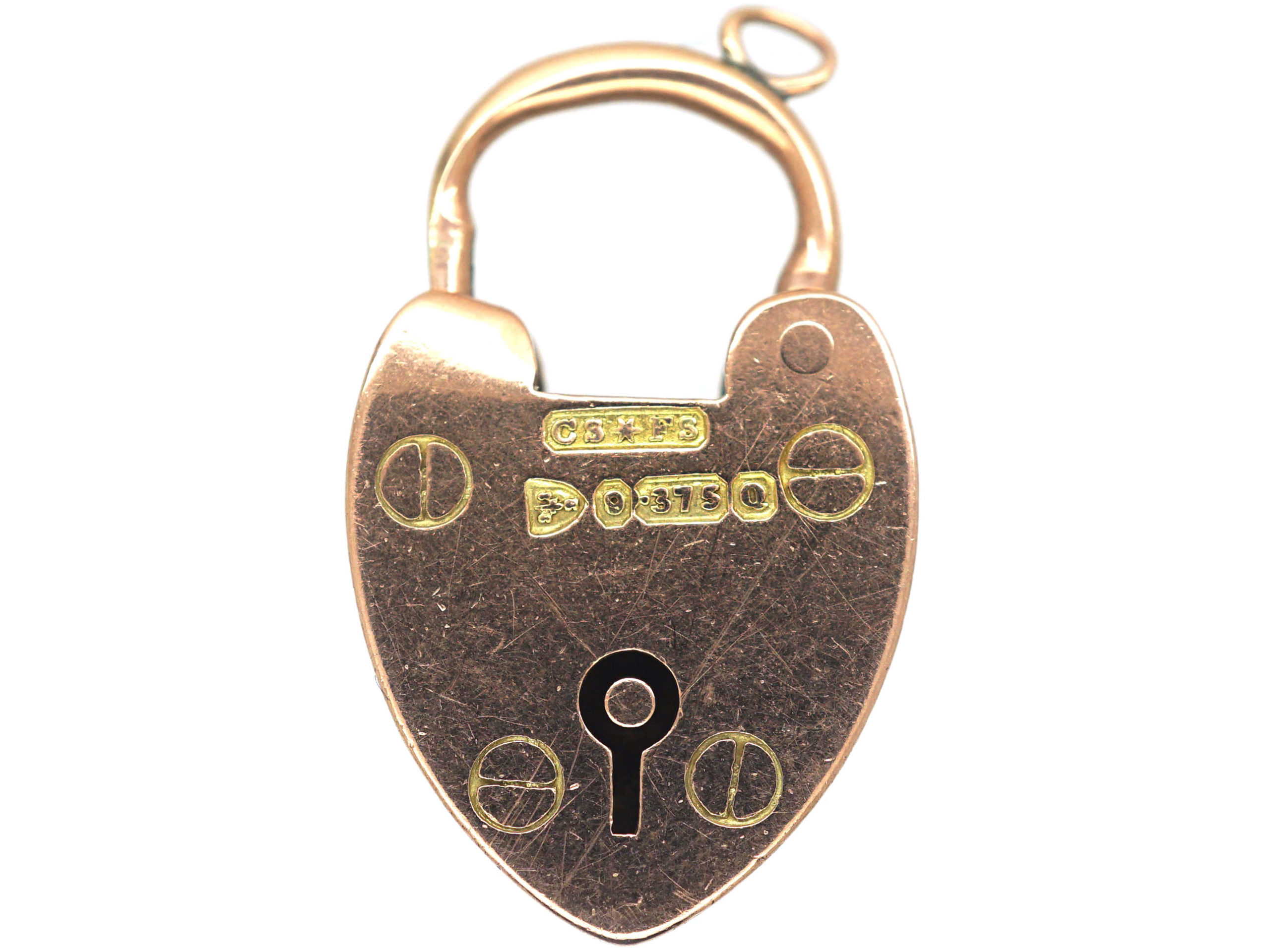 Victorian 9ct Gold Padlock set with Turquoise & Natural Split Pearls ...