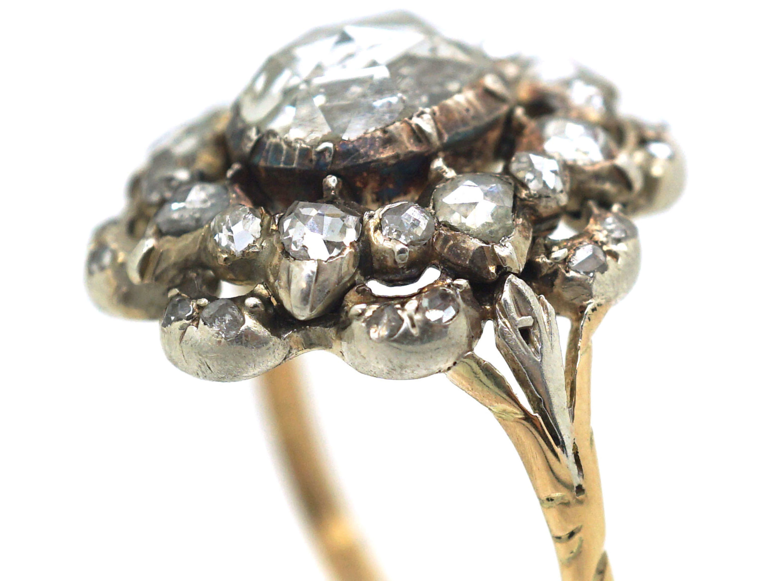 Georgian Rose Diamond Cluster Ring (33P) | The Antique Jewellery Company