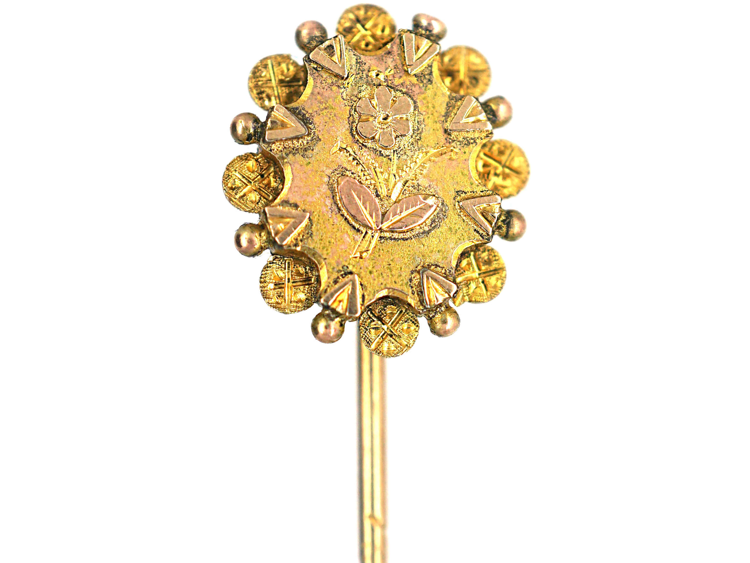 Victorian Two Coloured 9ct Gold Rose Motif Tie Pin (836N) | The Antique ...