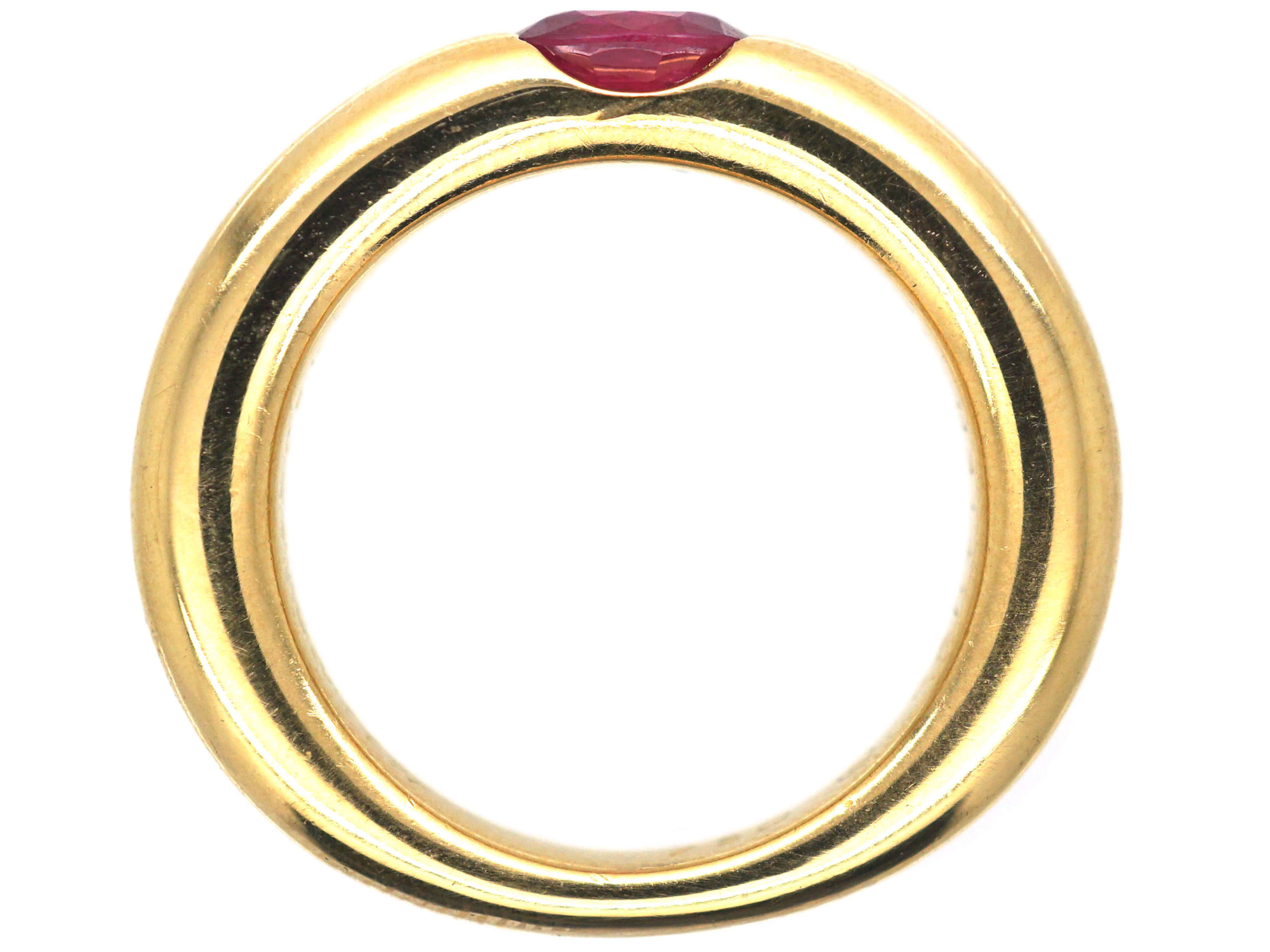 18ct Gold & Ruby Ellipse Ruby Band Ring by Cartier (7P) | The Antique ...