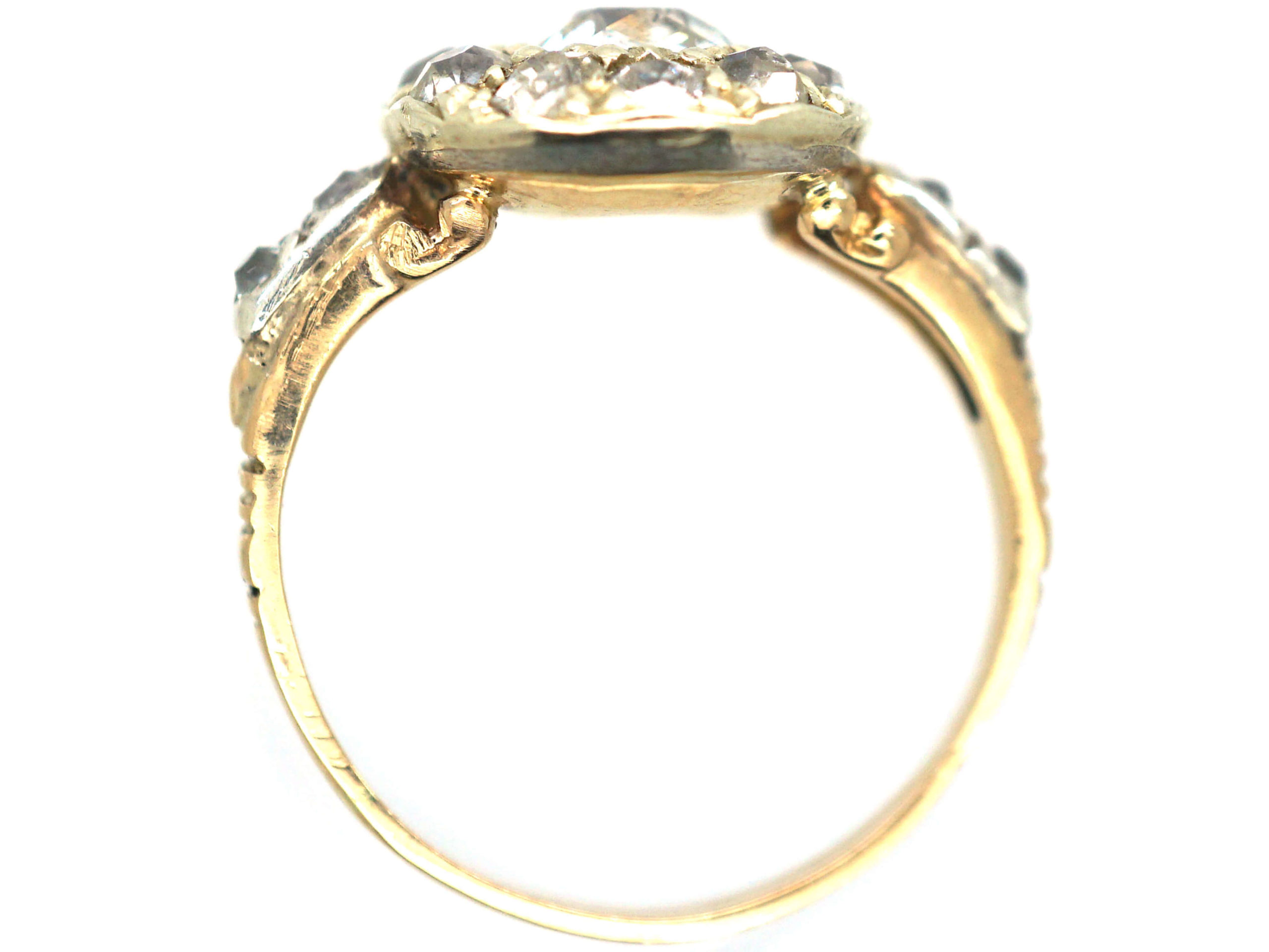 Georgian 18ct Gold Diamond Cluster Ring (356/O) | The Antique Jewellery ...